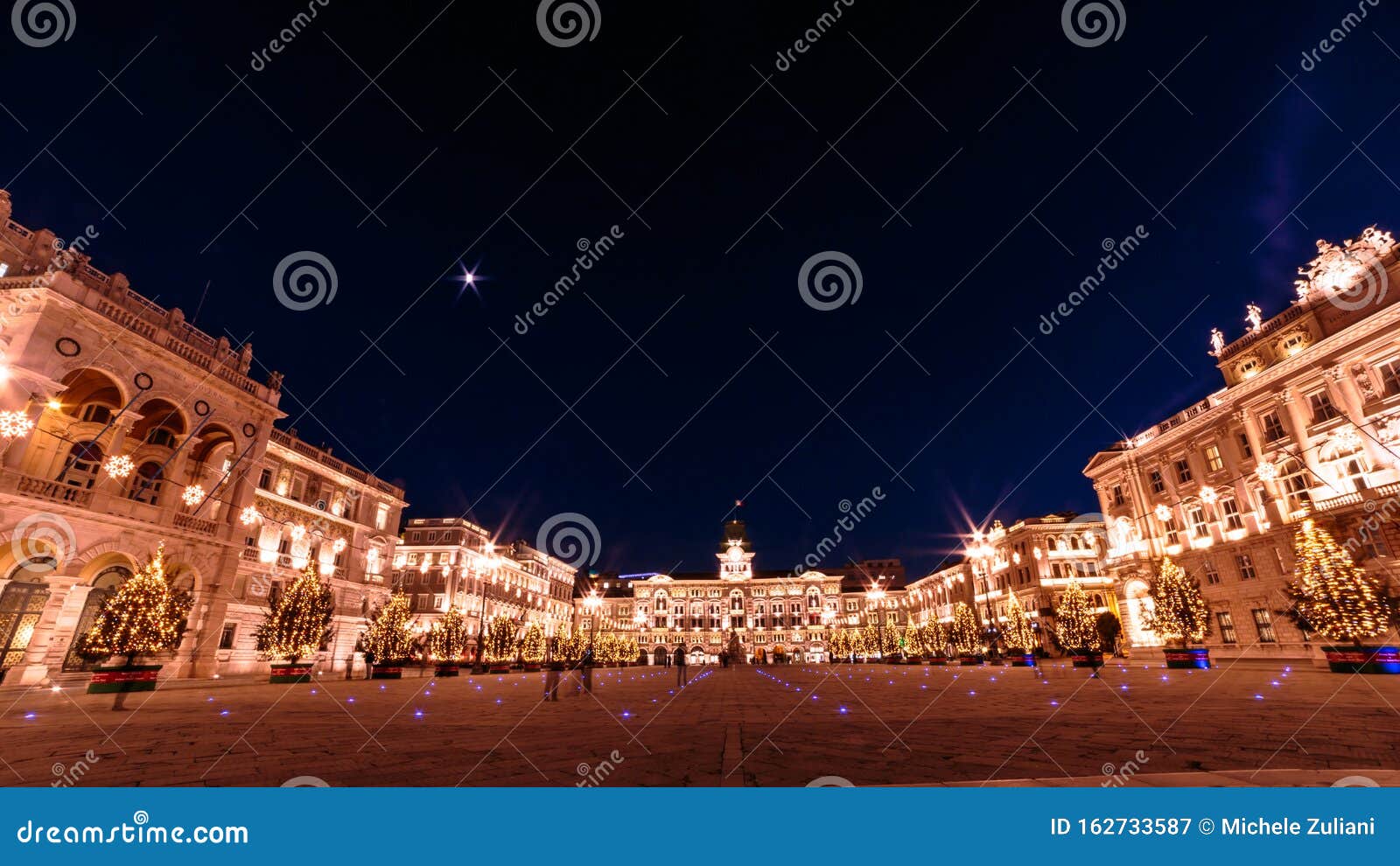 The Square of Trieste during Christmas Time Stock Image - Image of ...
