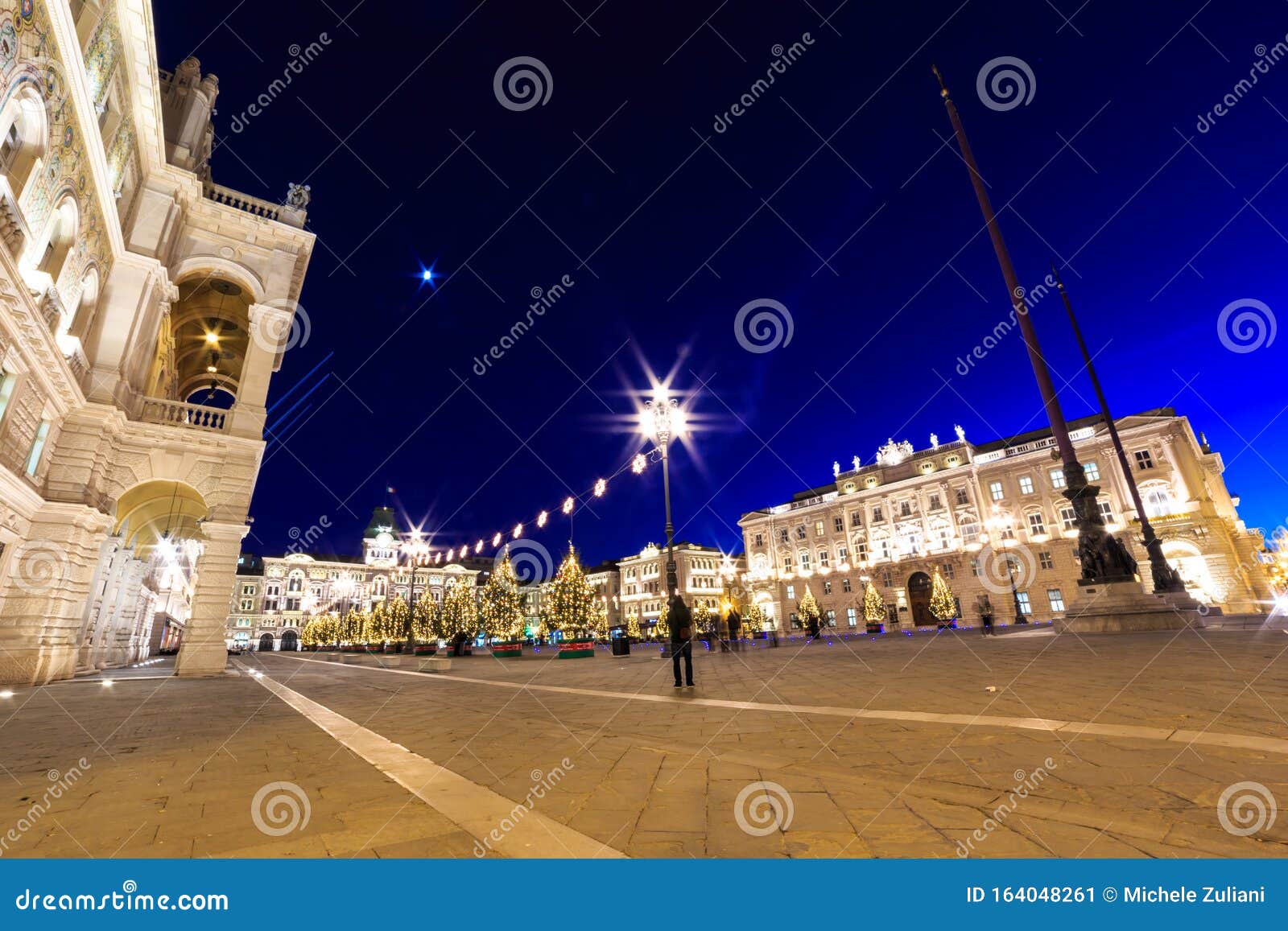 The Square of Trieste during Christmas Time Stock Image - Image of ...