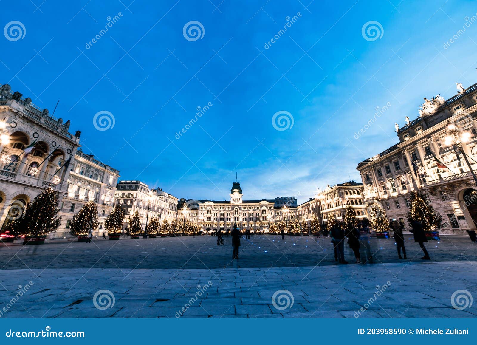 The Square of Trieste during Christmas Time Stock Photo - Image of ...