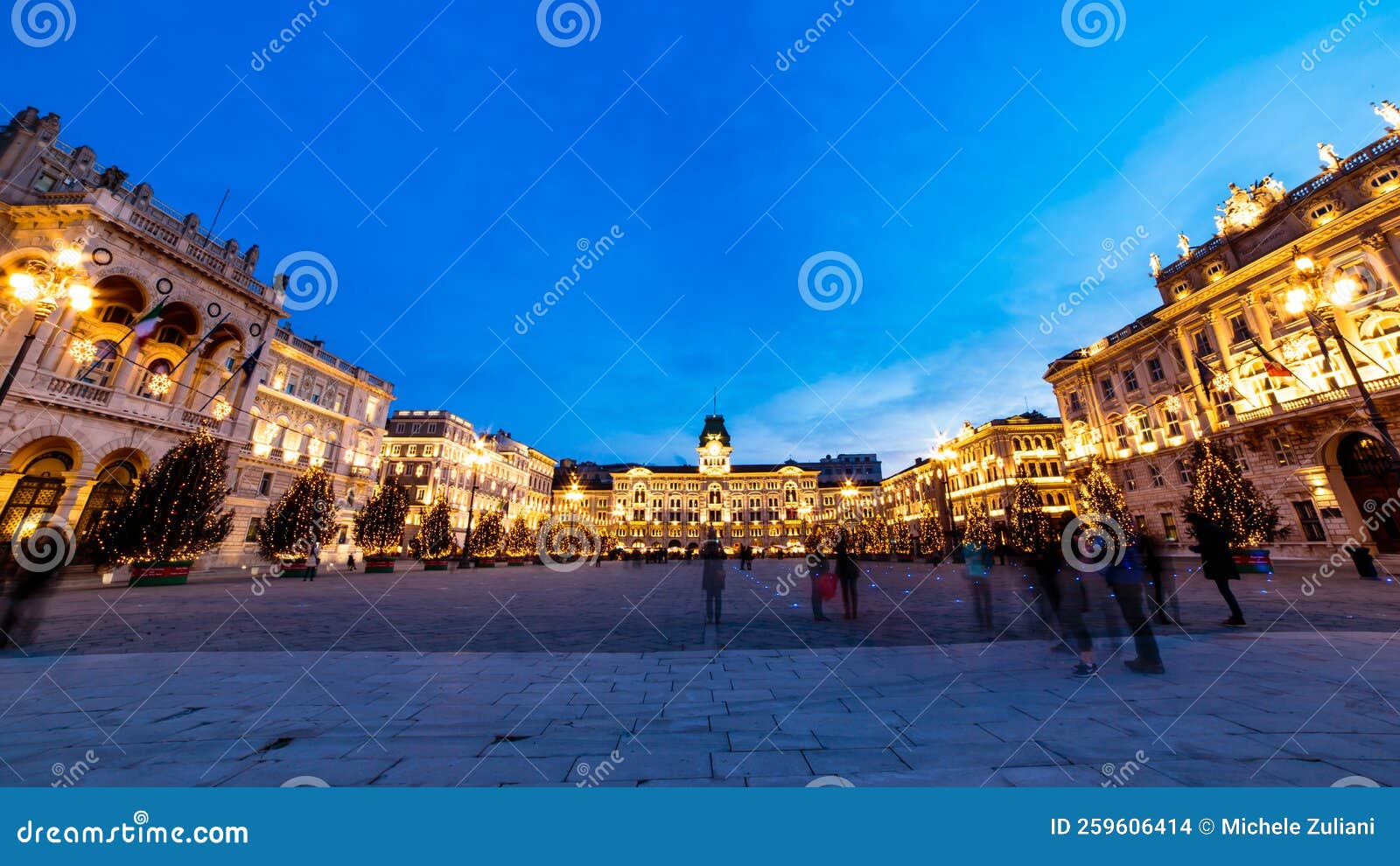 The Square of Trieste during Christmas Time Stock Photo - Image of ...