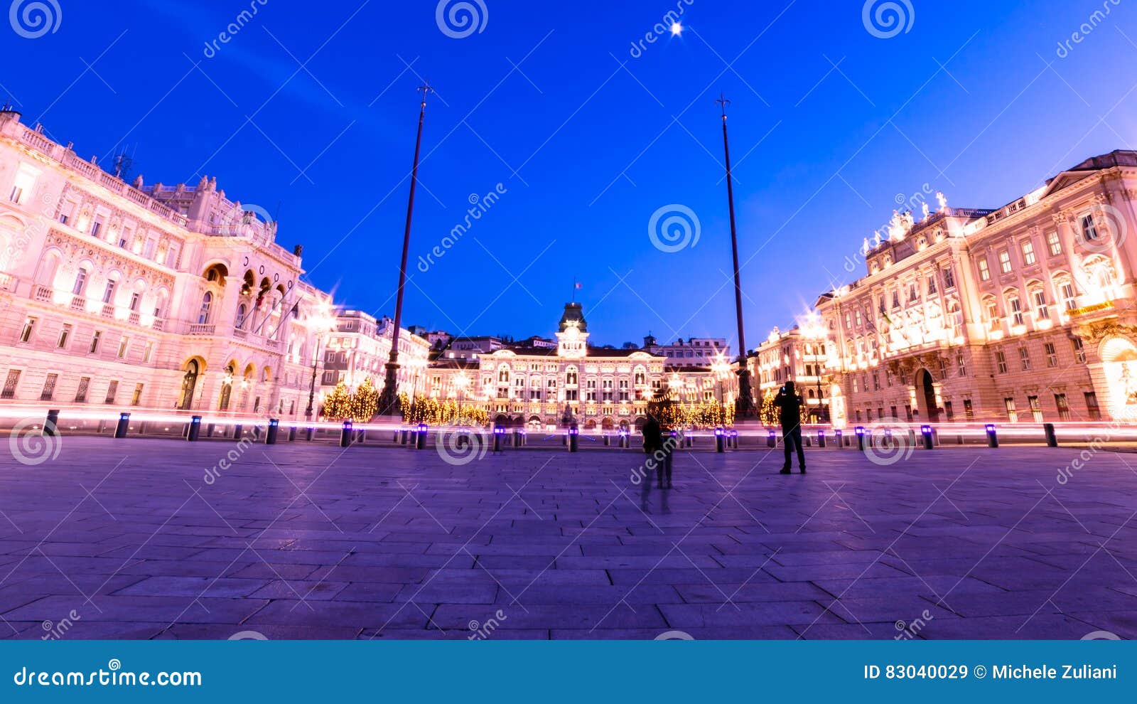 The Square of Trieste during Christmas Time Stock Image - Image of ...