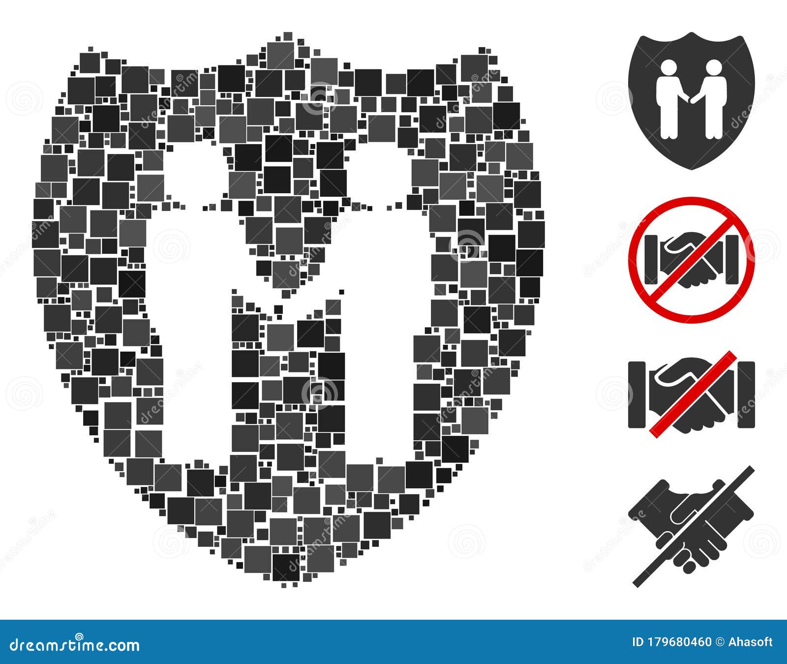 Square Trust Shield Icon Vector Mosaic Stock Vector - Illustration of ...