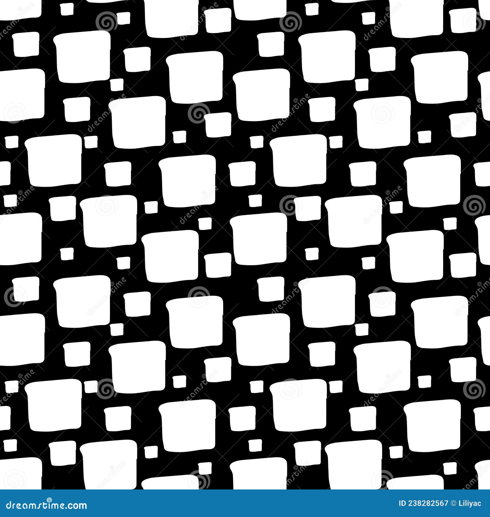 Square Uneven Seamless Pattern. Texture Black and White Illustration ...
