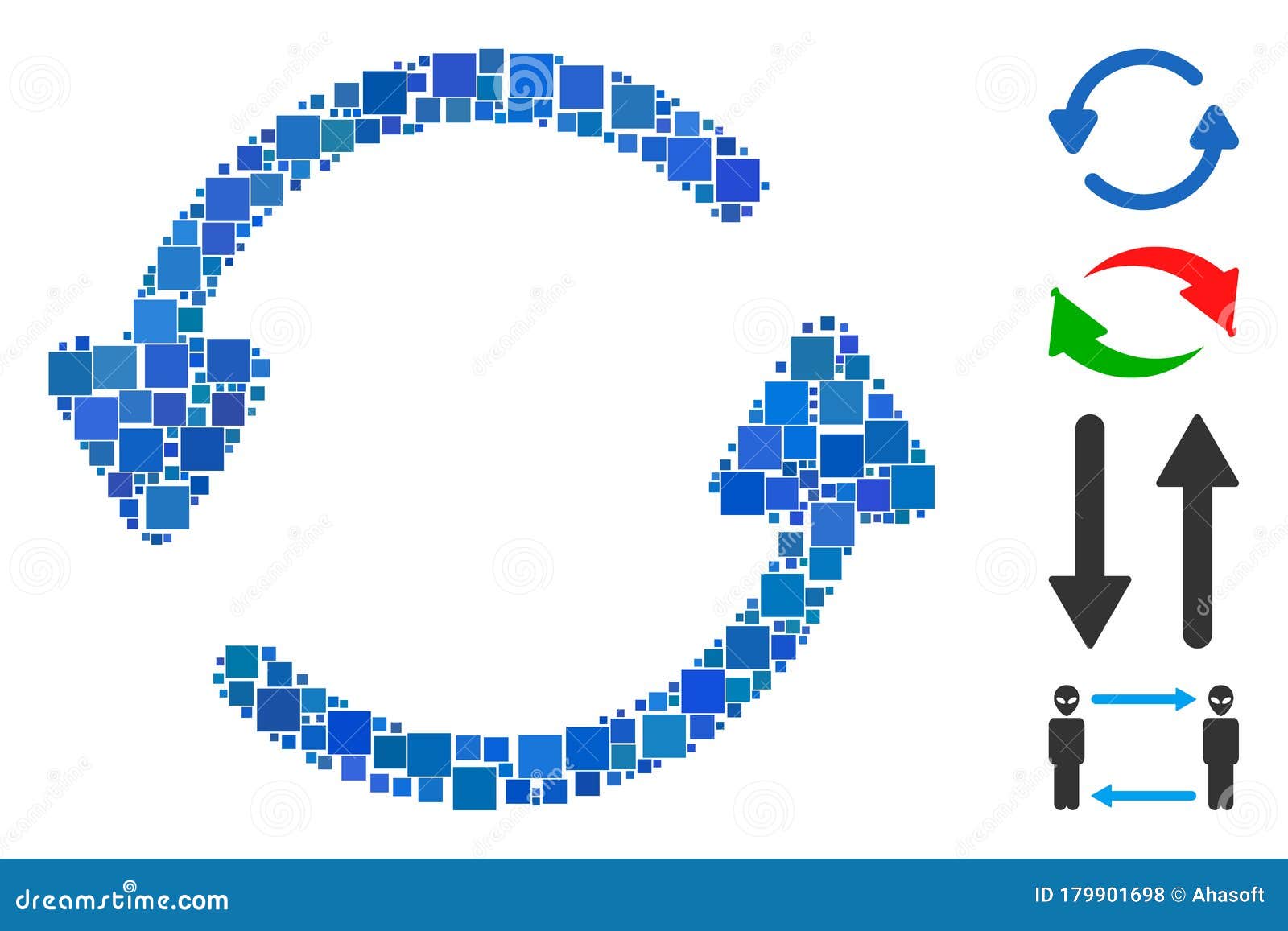Square Update Icon Vector Mosaic Stock Illustration - Illustration of ...