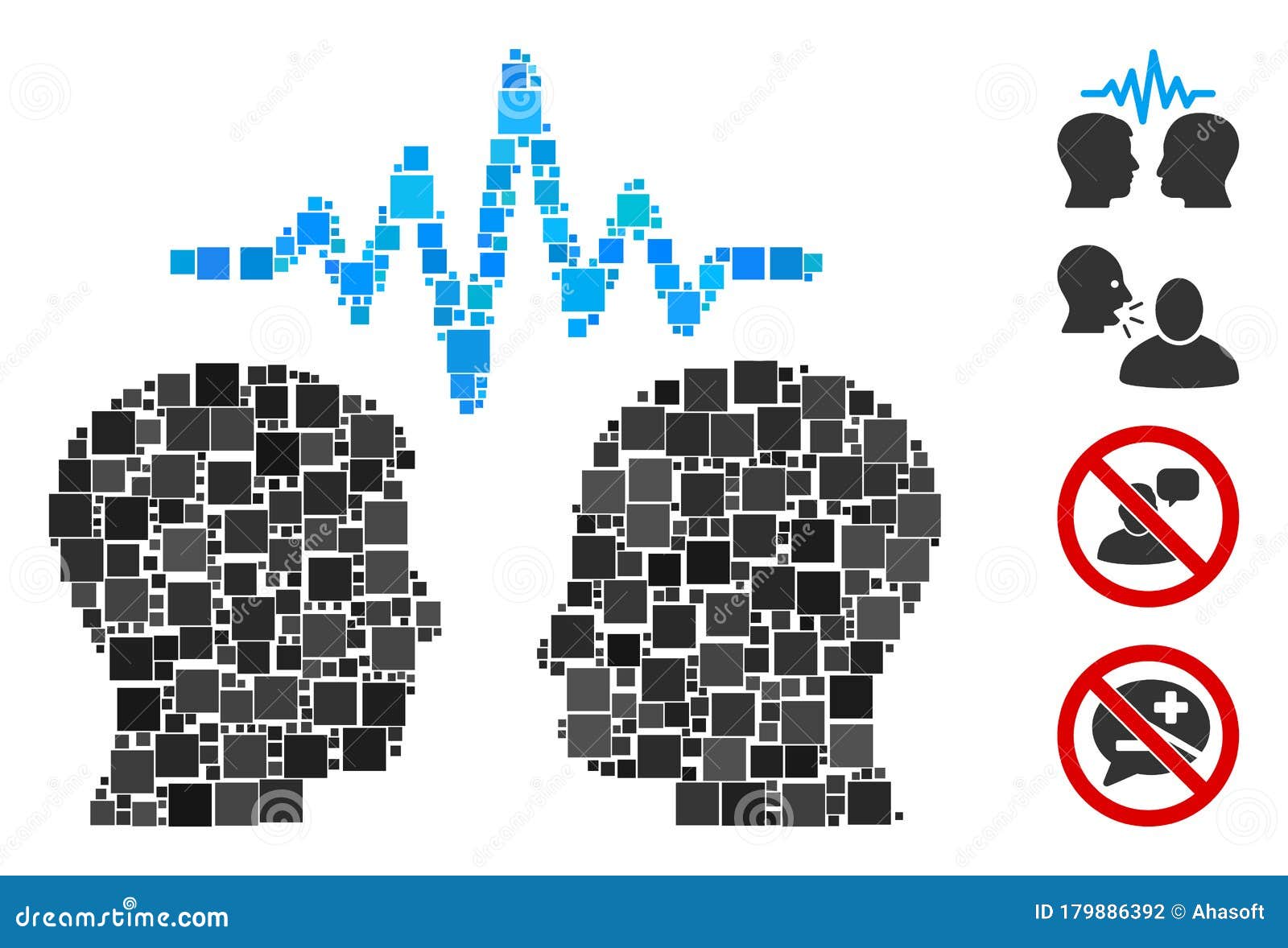 Square User Dialog Signal Icon Vector Mosaic Stock Illustration ...