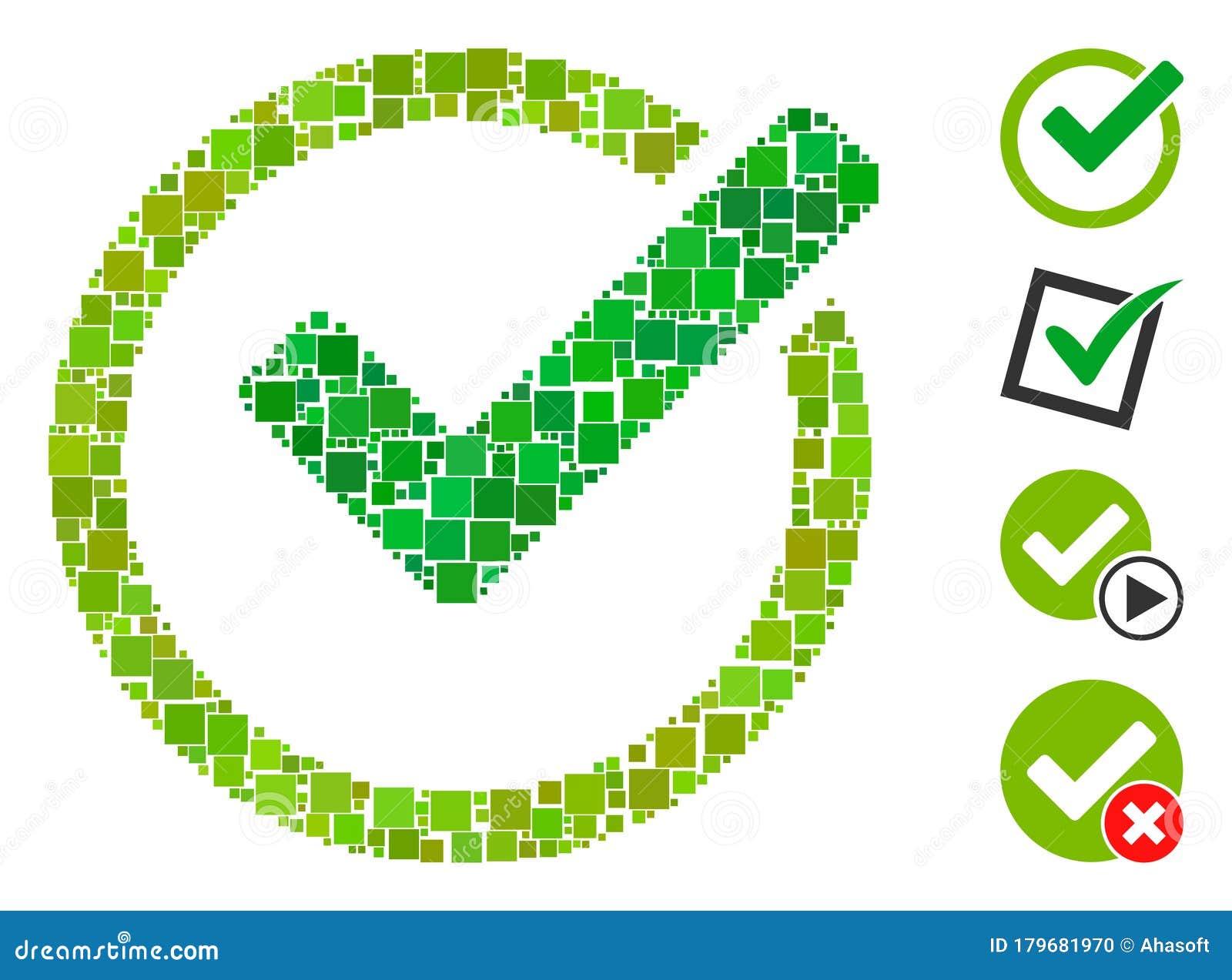 Square Validity Icon Vector Collage Stock Vector - Illustration of ...