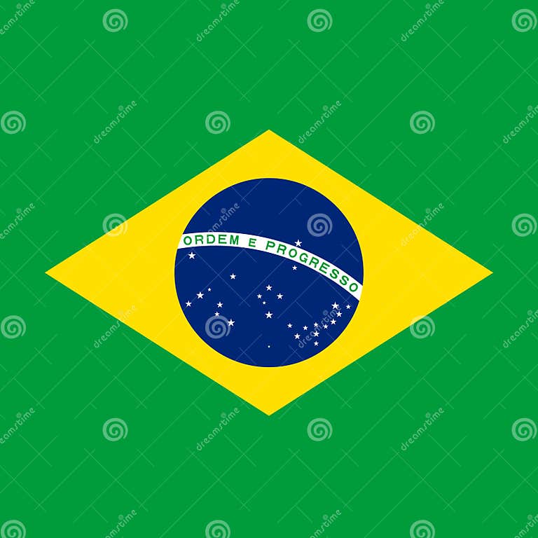 Square Vector Flag of Brazil Stock Vector - Illustration of brasilia ...