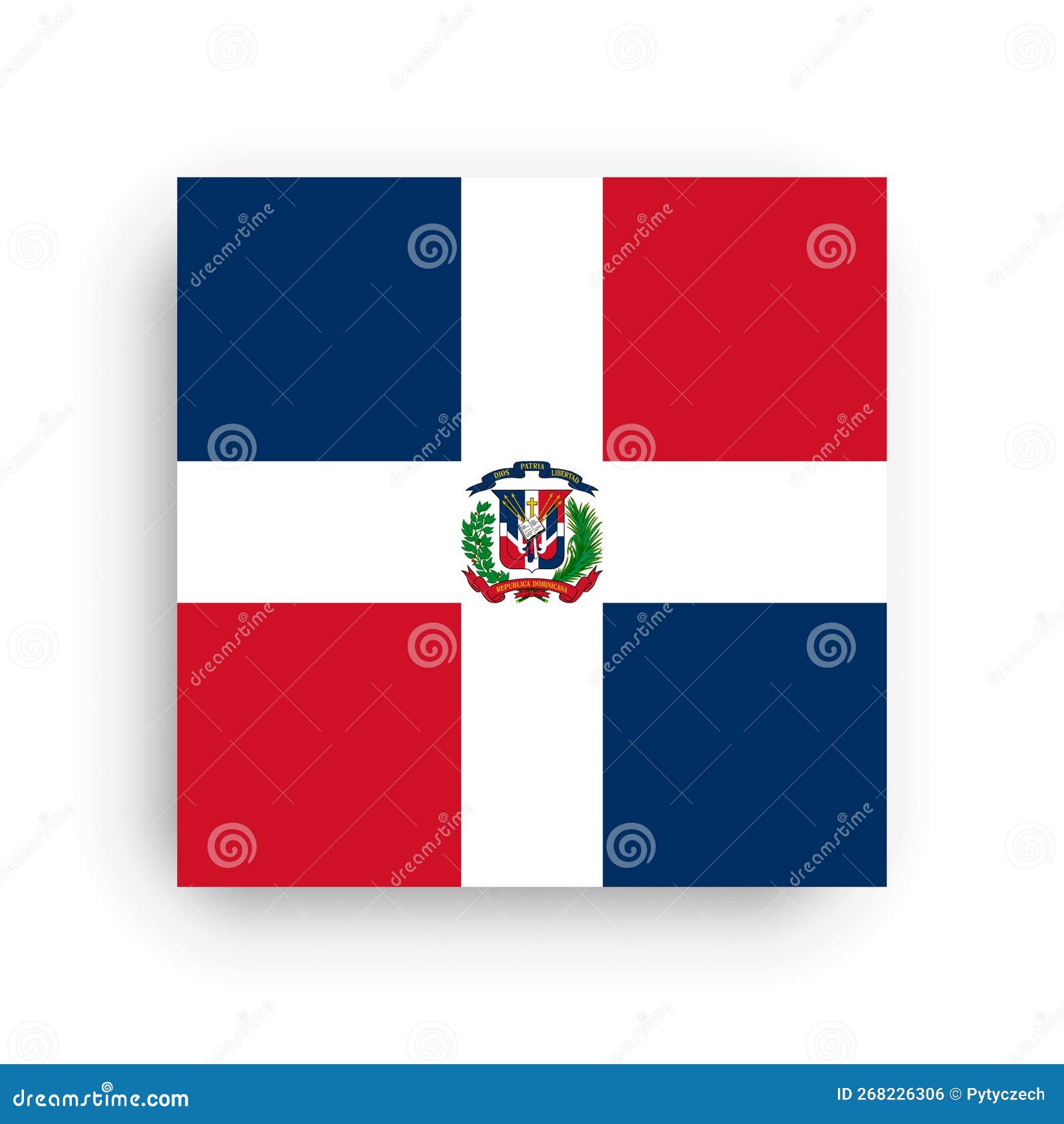 Square Vector Flag of Dominican Republic Stock Vector - Illustration of ...