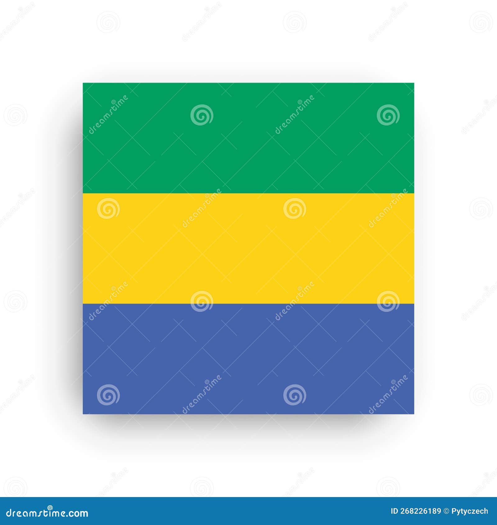 Square Vector Flag of Gabon Stock Vector - Illustration of symbol ...