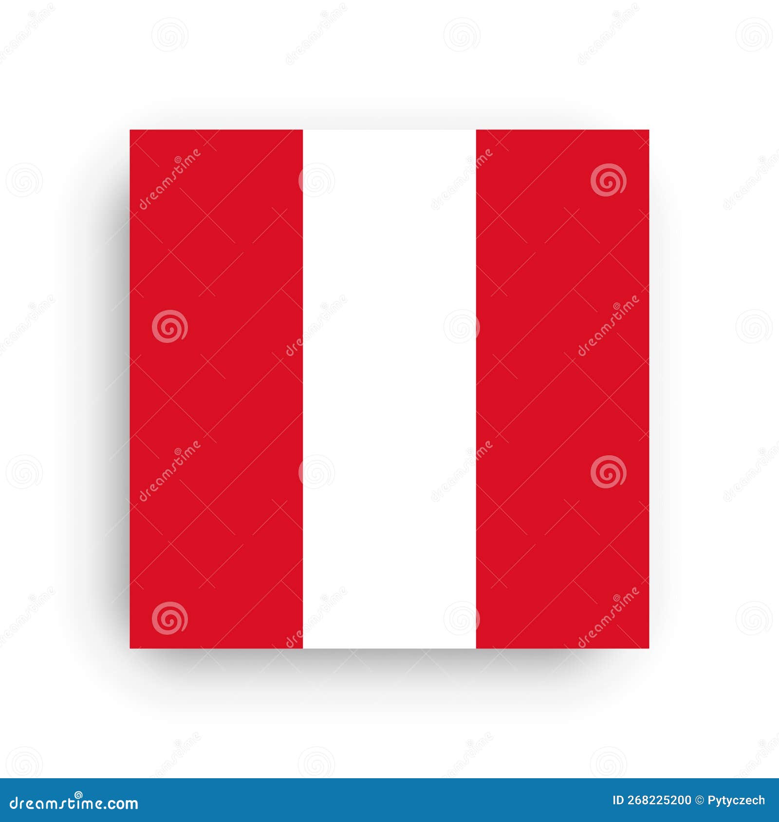 Square vector flag of Peru stock vector. Illustration of ensign - 268225200