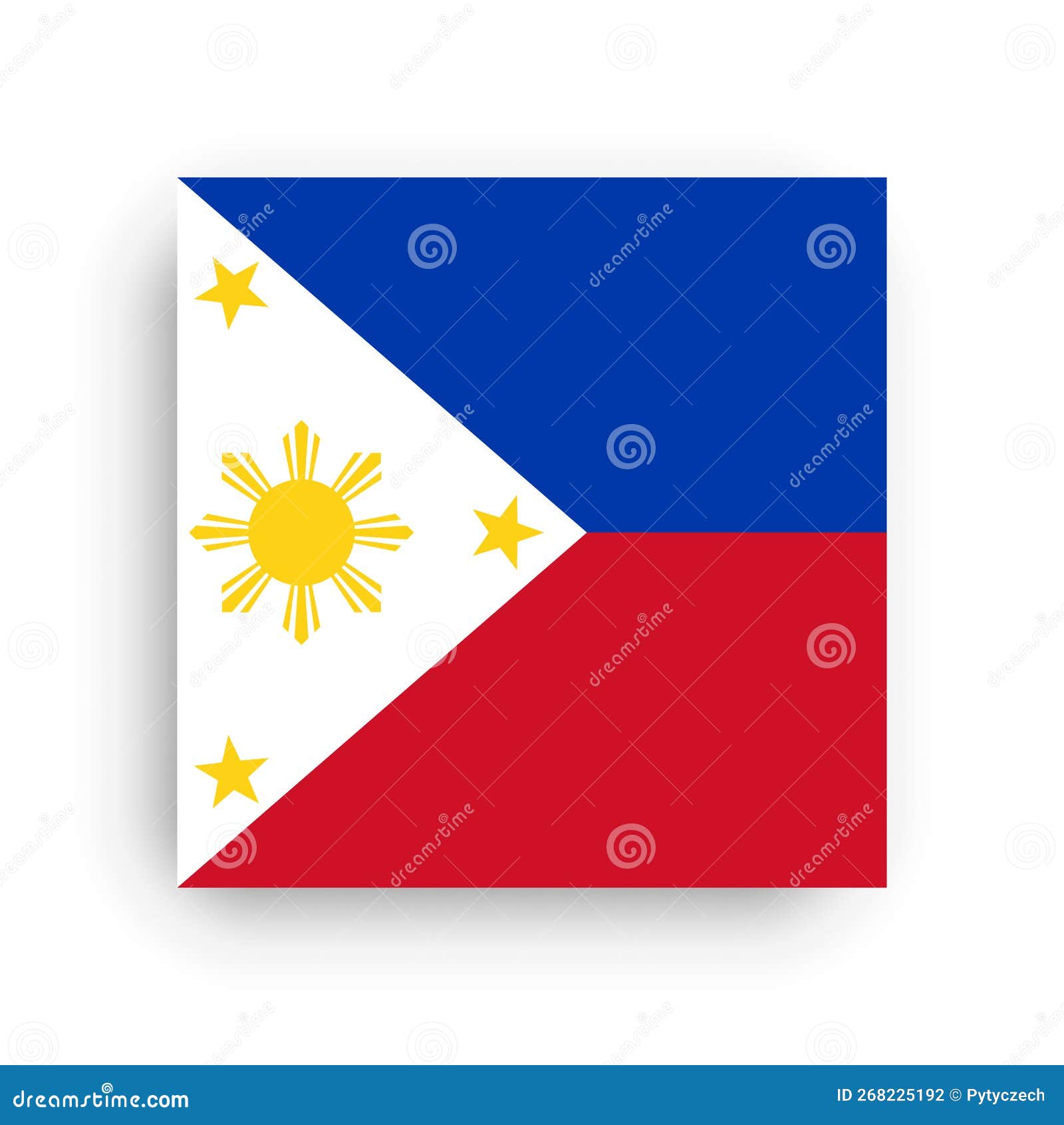 Square Philippine Independence Day Background With Waving Flag Vector ...