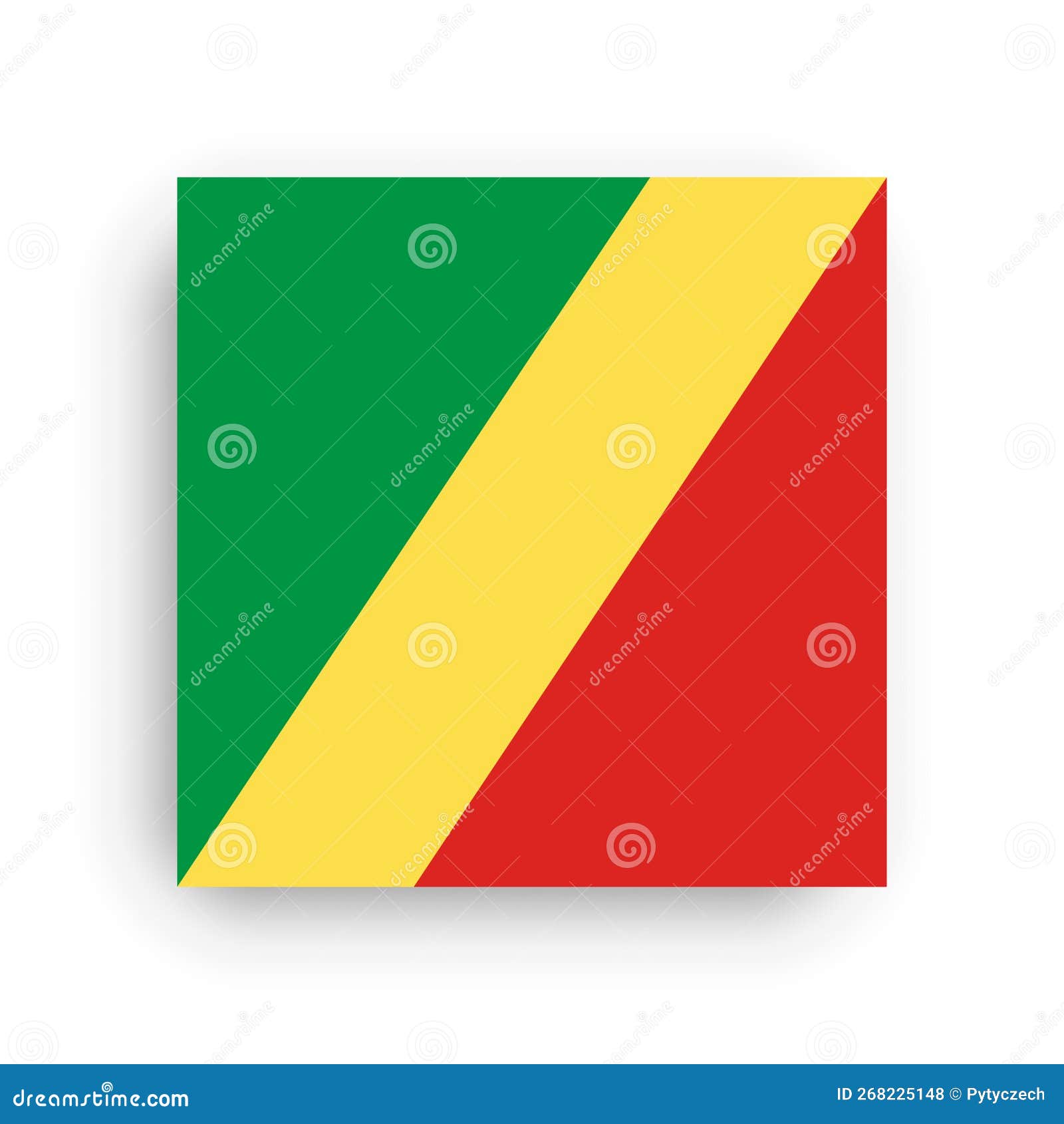 Square Vector Flag of Republic of the Congo Stock Vector - Illustration ...