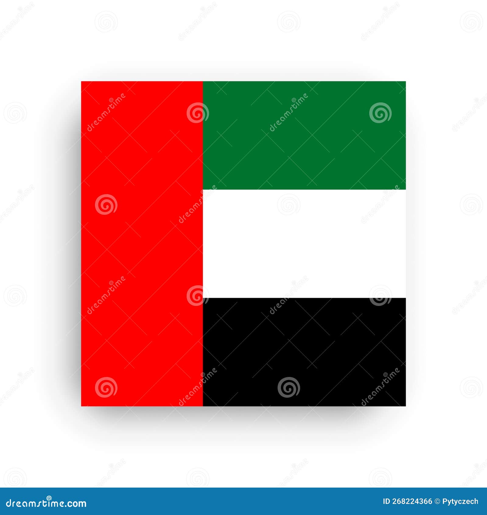 Square Vector Flag of United Arab Emirates Stock Vector - Illustration ...