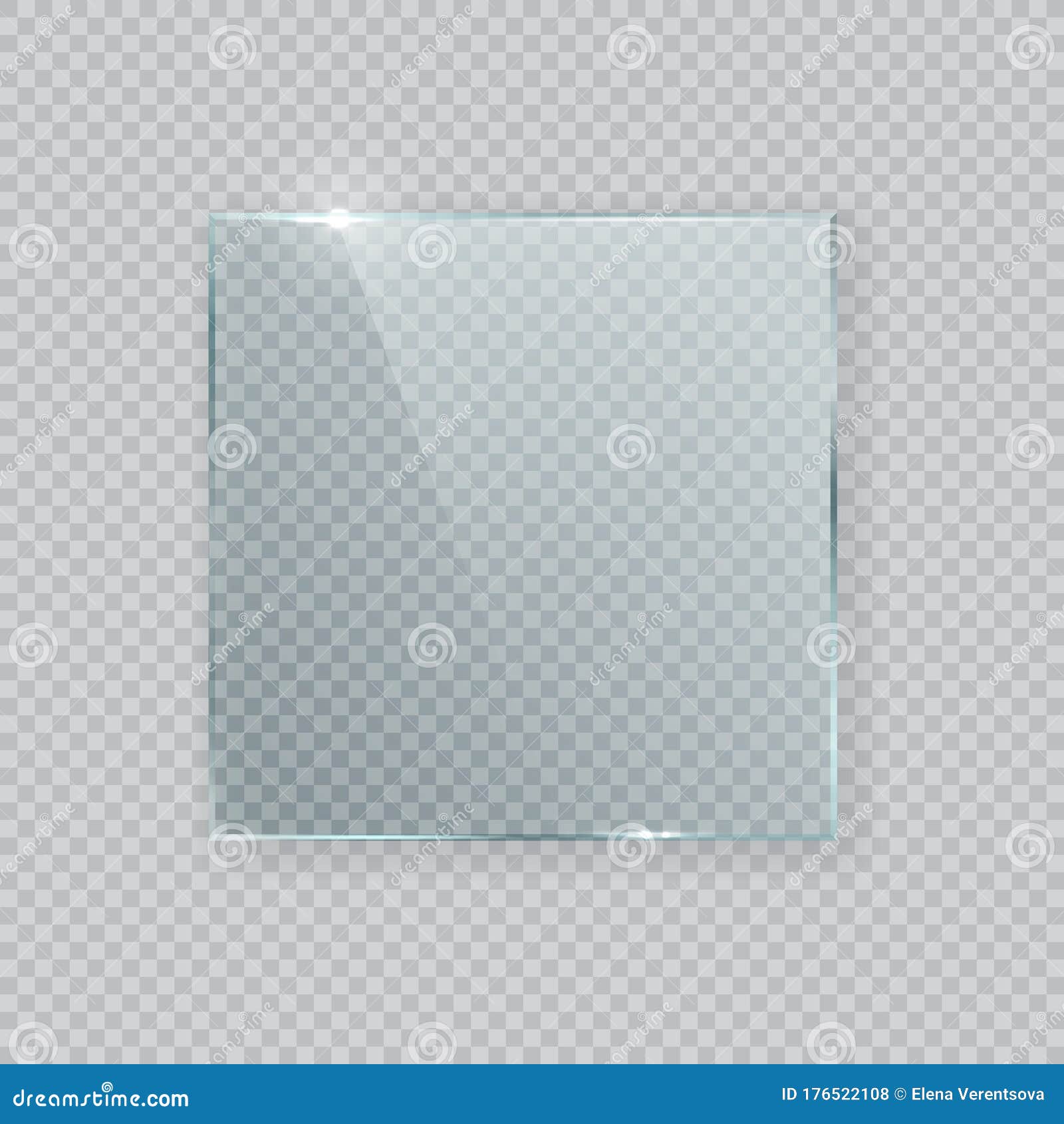Square Vector Glass Frame. Isolated Plate on Transparent Background ...