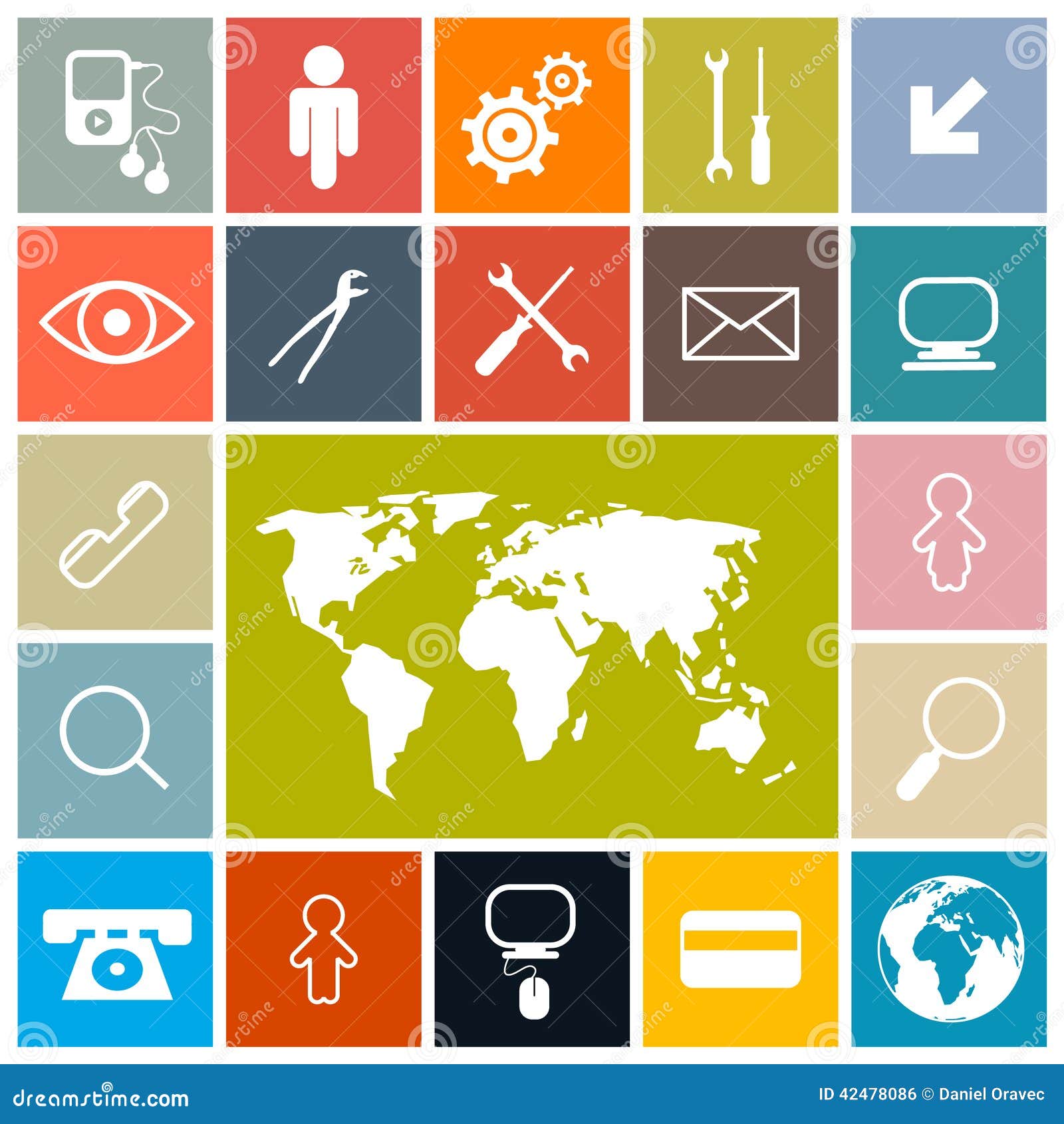 Square Vector Icons Set stock vector. Illustration of retro - 42478086