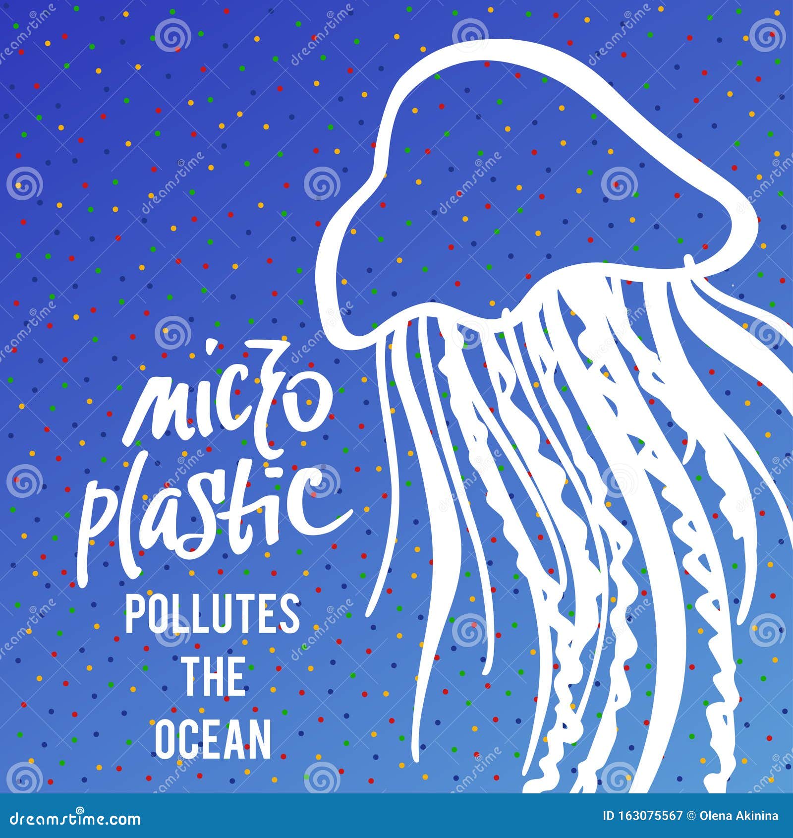 Micro Plastic Pollution Concept. Microplastic In Fish. Vector ...