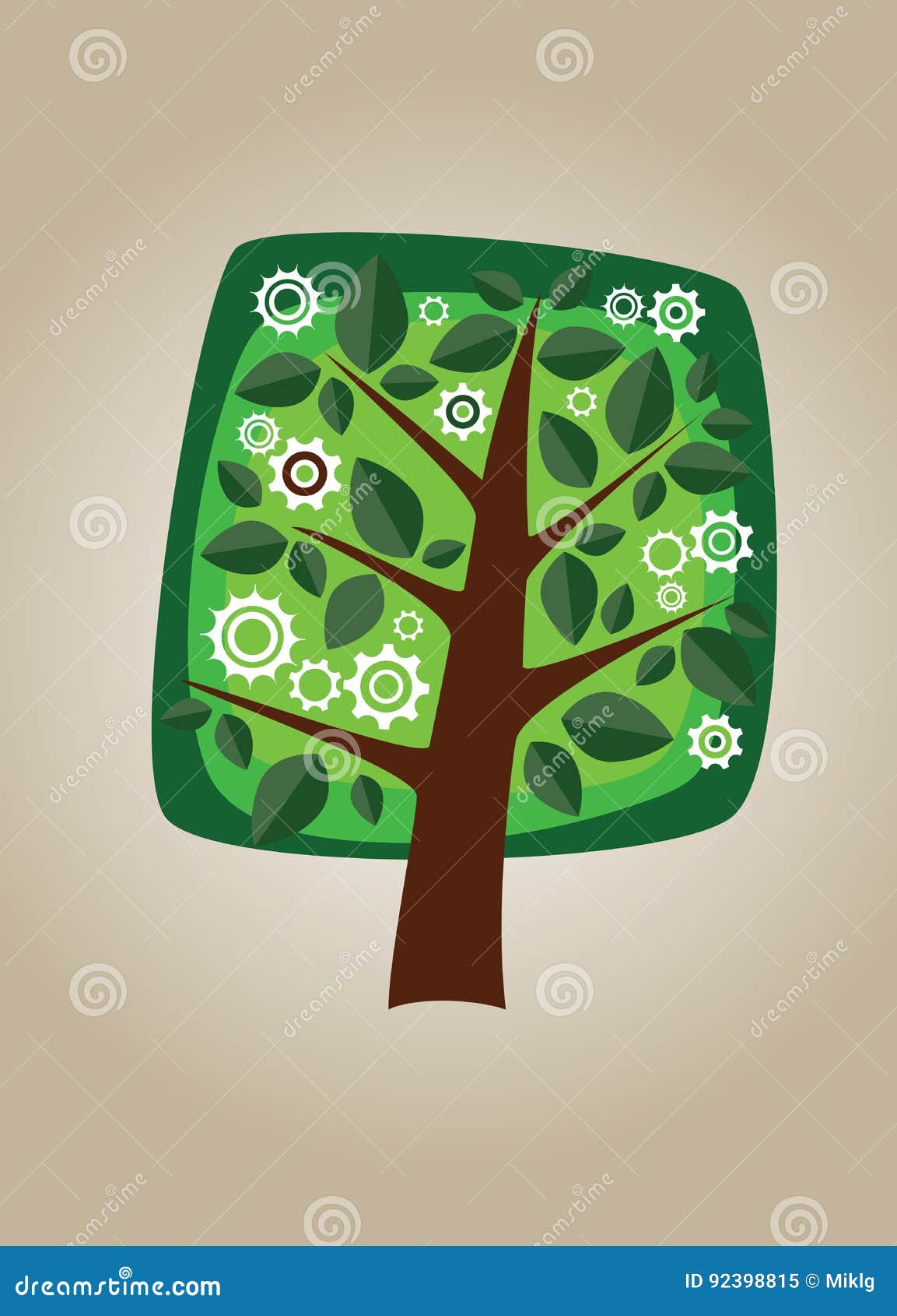 Square vector tree 10 stock vector. Illustration of leaf - 92398815