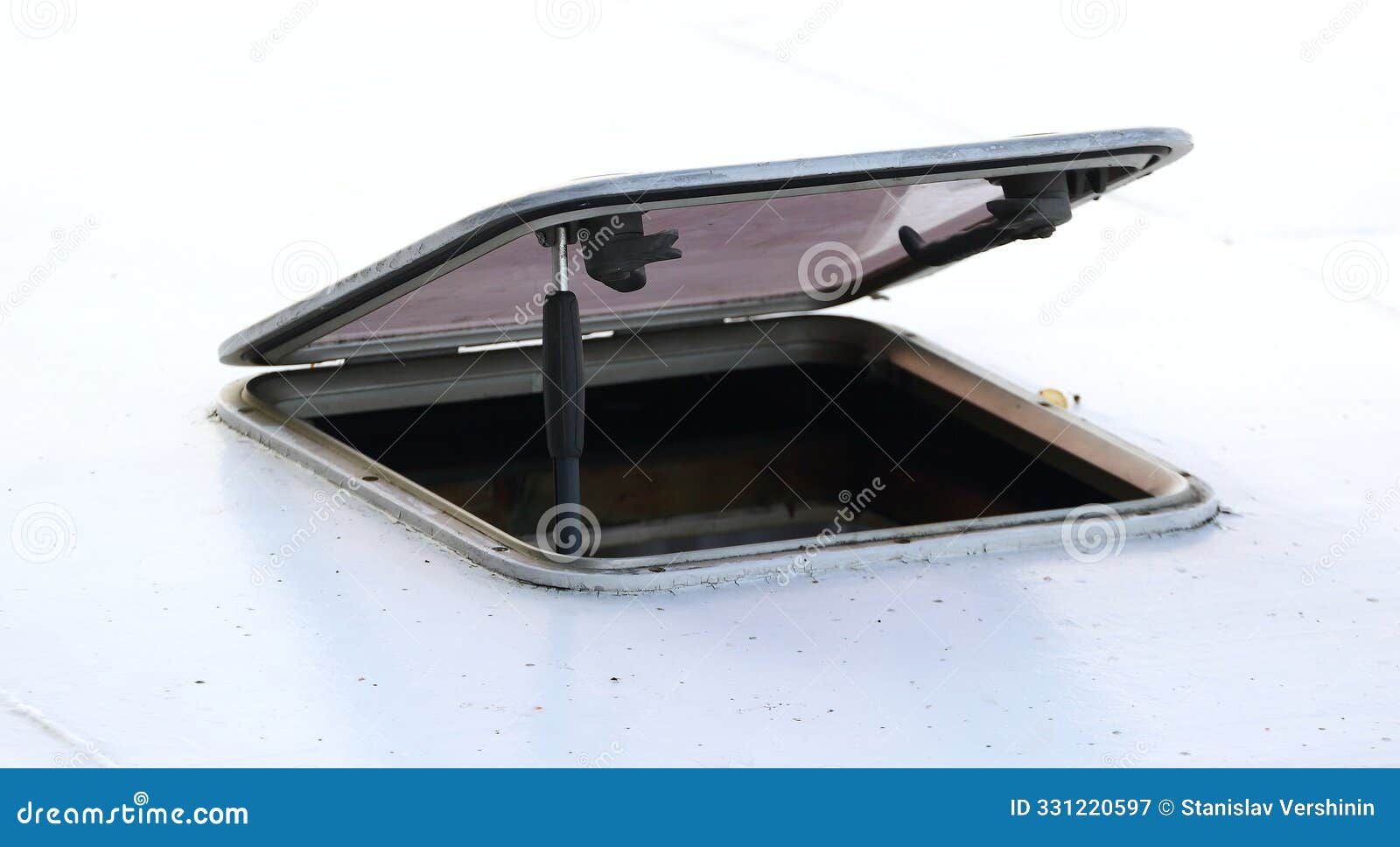 Square Ventilation Hatch in the White Roof Stock Image - Image of ...