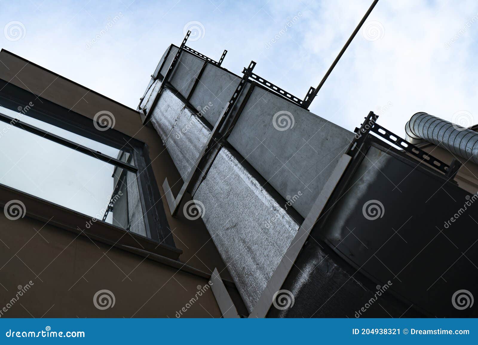 A Square Ventilation Pipe on the Facade of the Building. Stock Image ...
