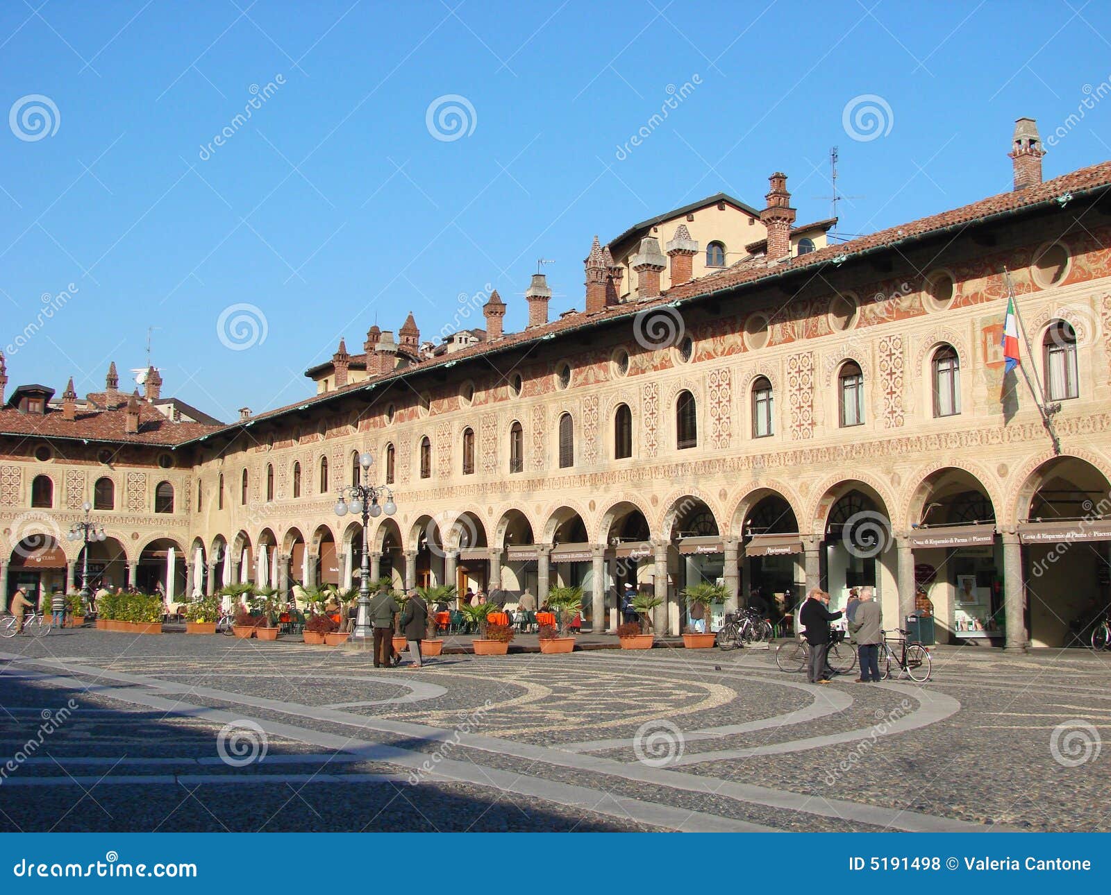 The Square of Vigevano, Italy Stock Photo - Image of italian ...