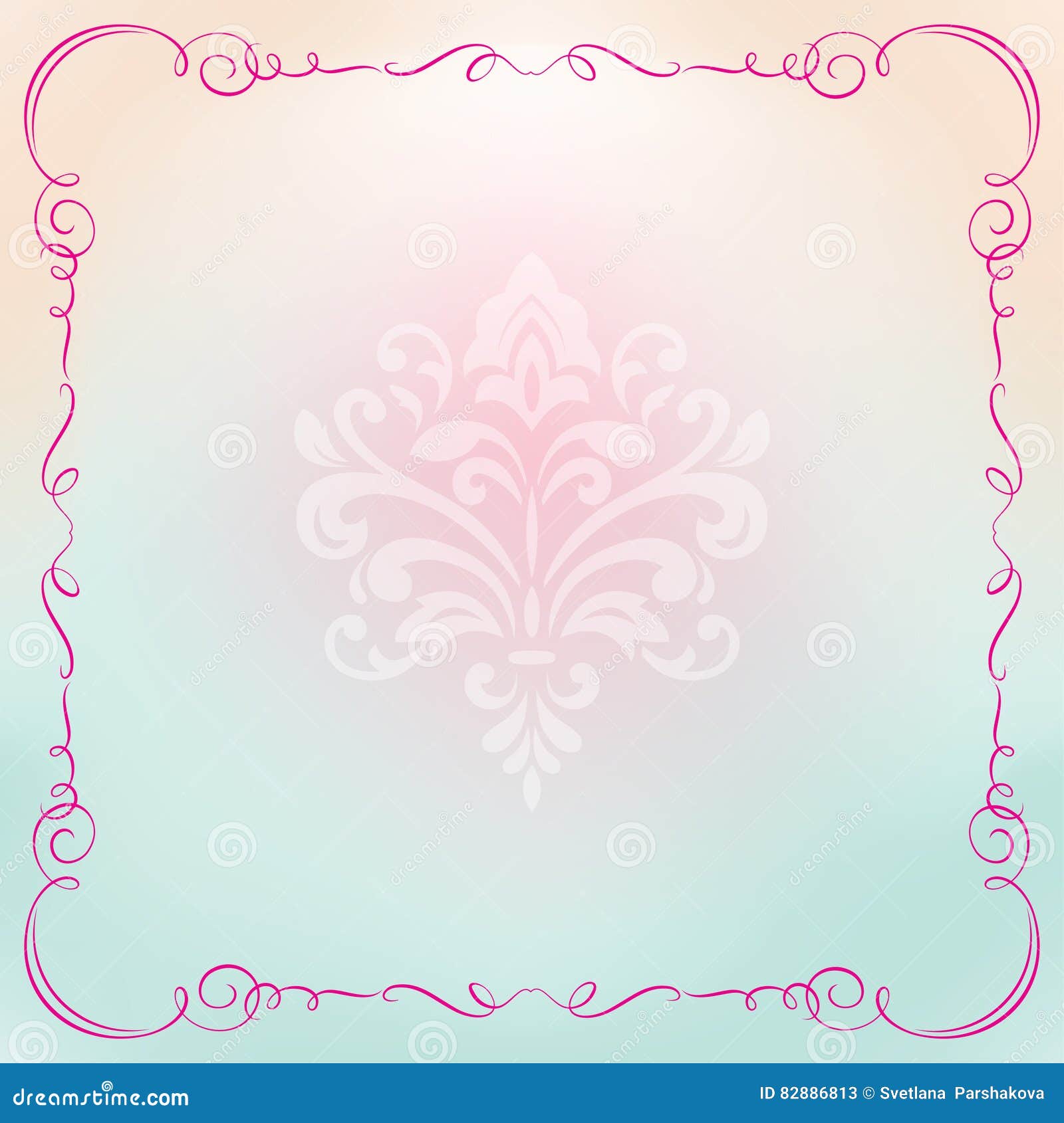Square Vignette Frame on Mixed Background Stock Vector - Illustration ...