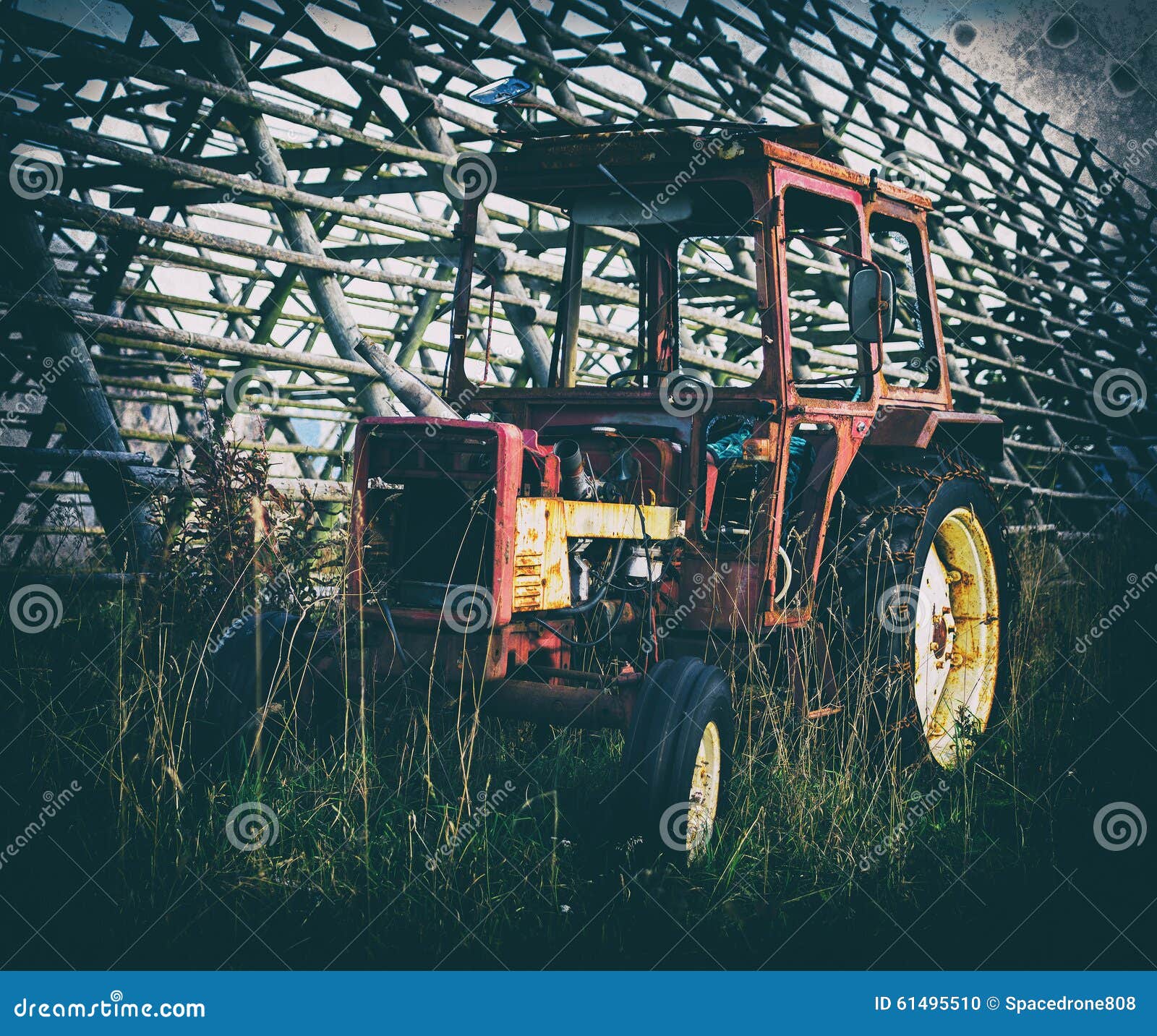 Square Vintage Norway Tractor Stock Photo - Image of concept, scene ...