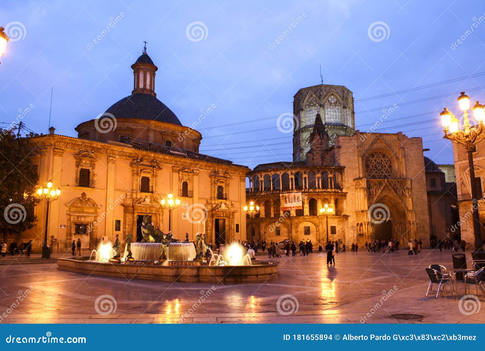 Square of the Virgin of Valencia Stock Photo - Image of facade, ancient ...