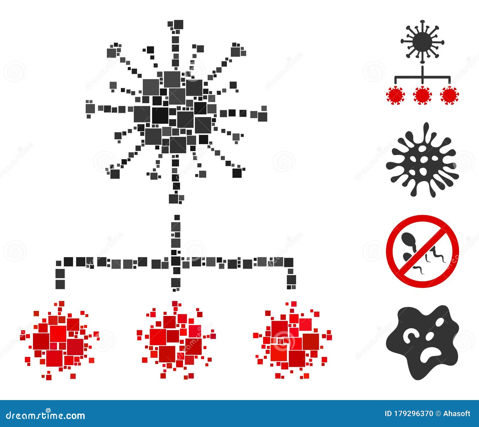 Square Virus Replication Icon Vector Collage Stock Vector ...
