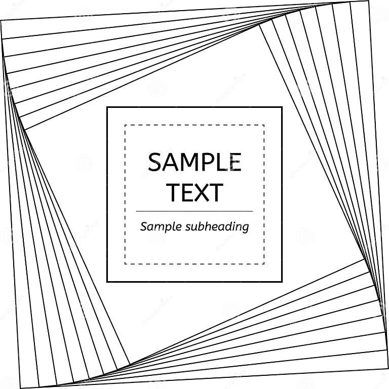 Square vortex card banner stock vector. Illustration of colorless ...