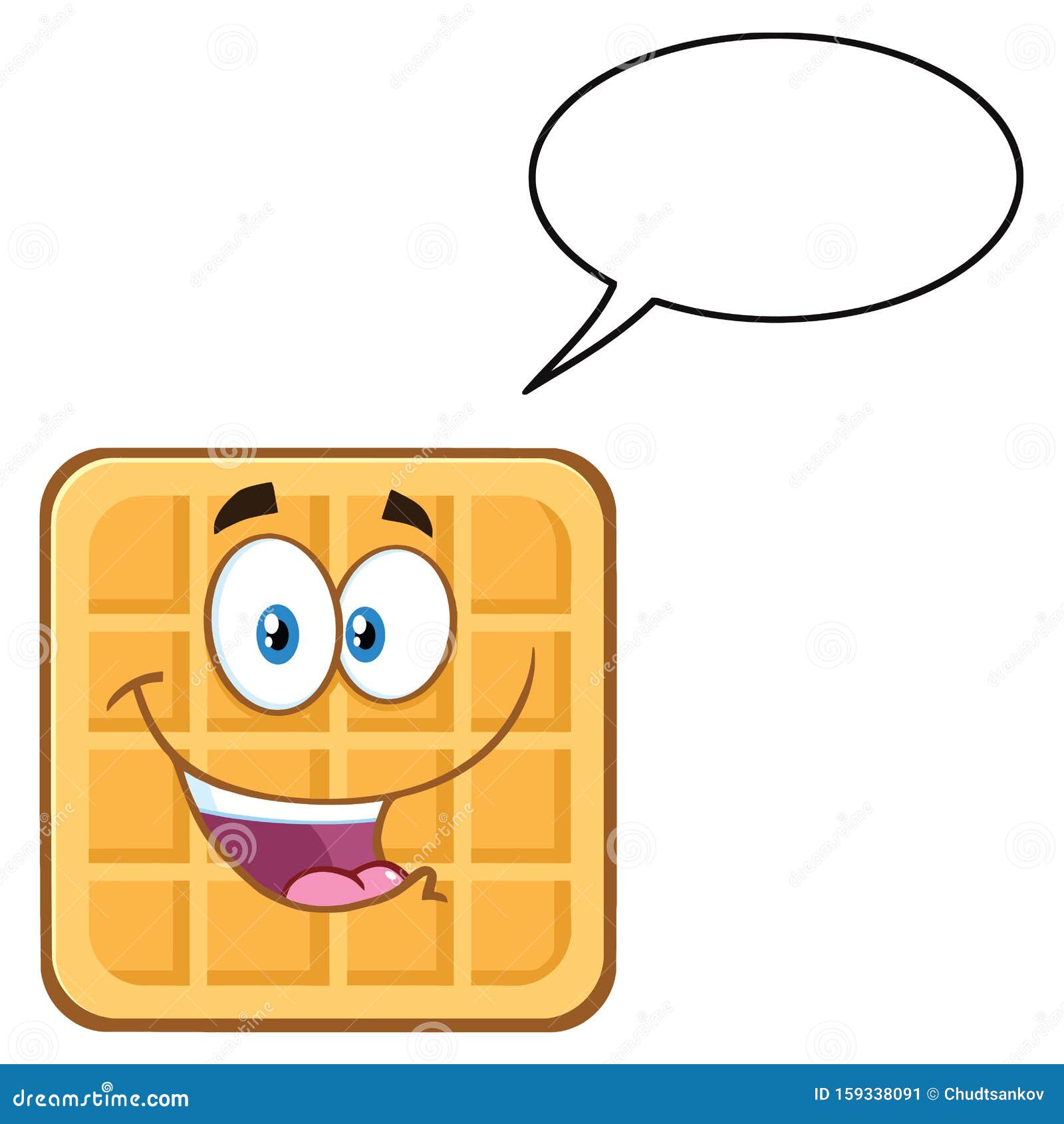 Square Waffle Cartoon Mascot Character Stock Illustration ...