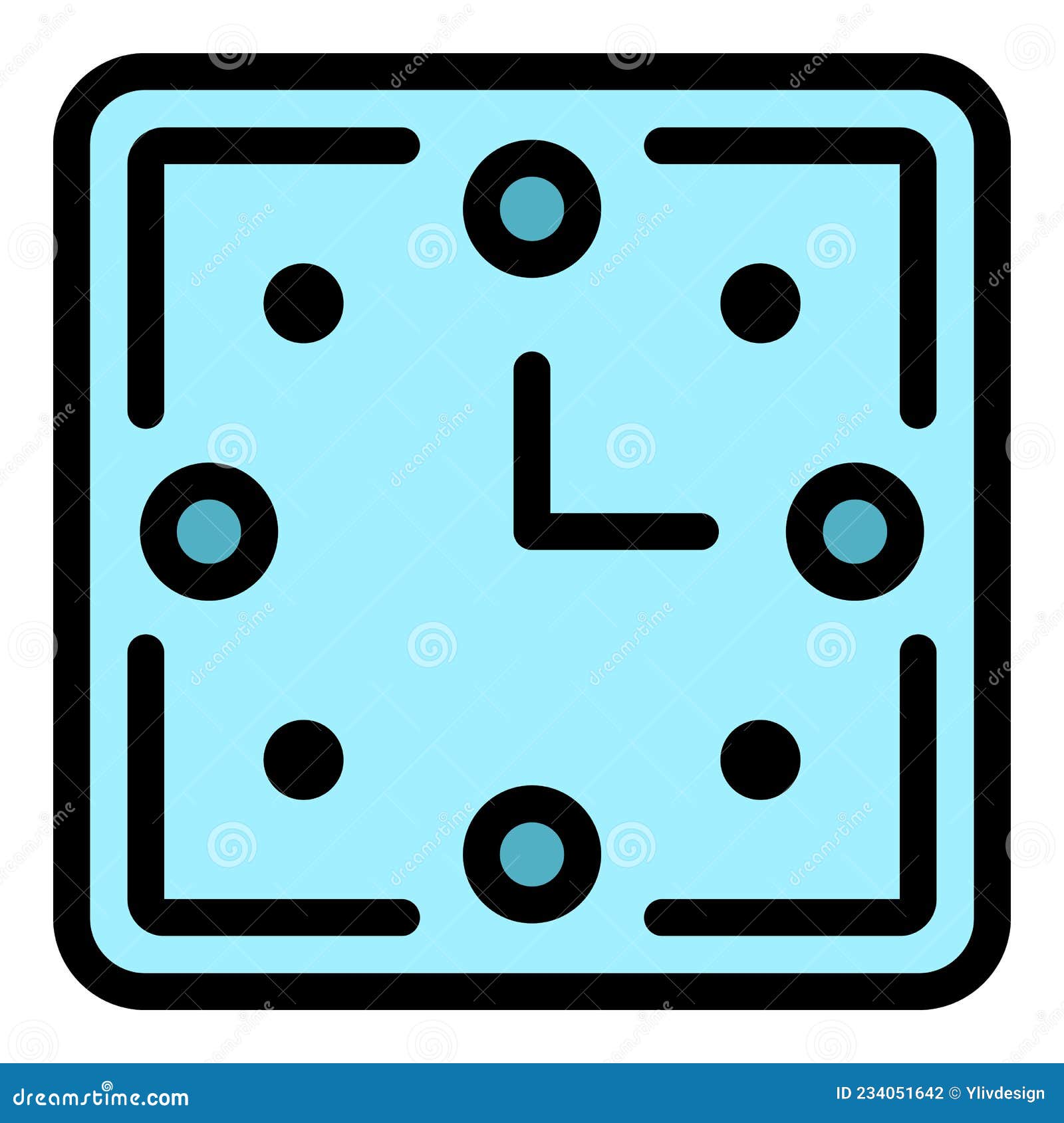 Square Wall Clock Icon Color Outline Vector Stock Vector - Illustration ...