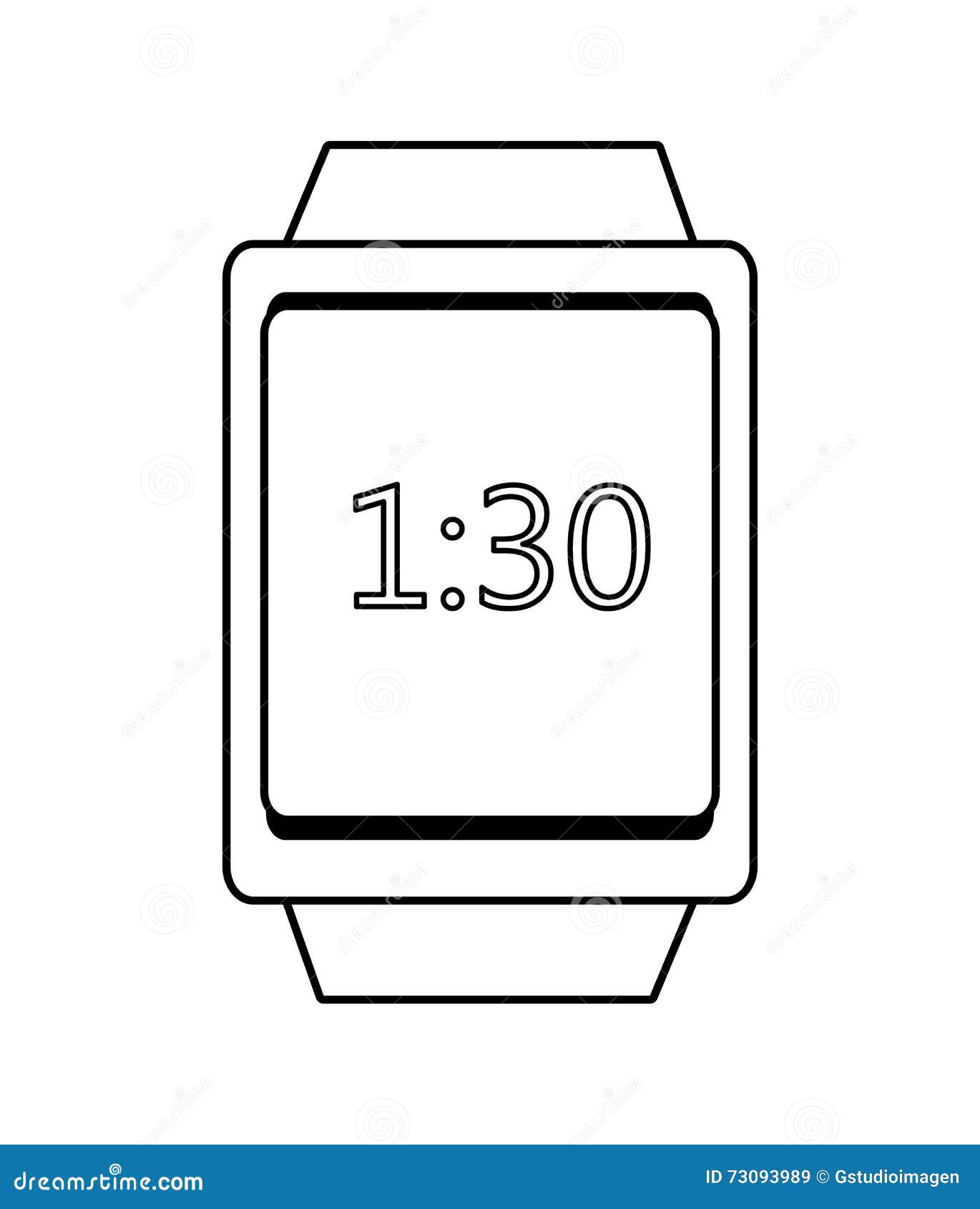 Square Watch and Time Icon, Graphic Stock Illustration - Illustration ...