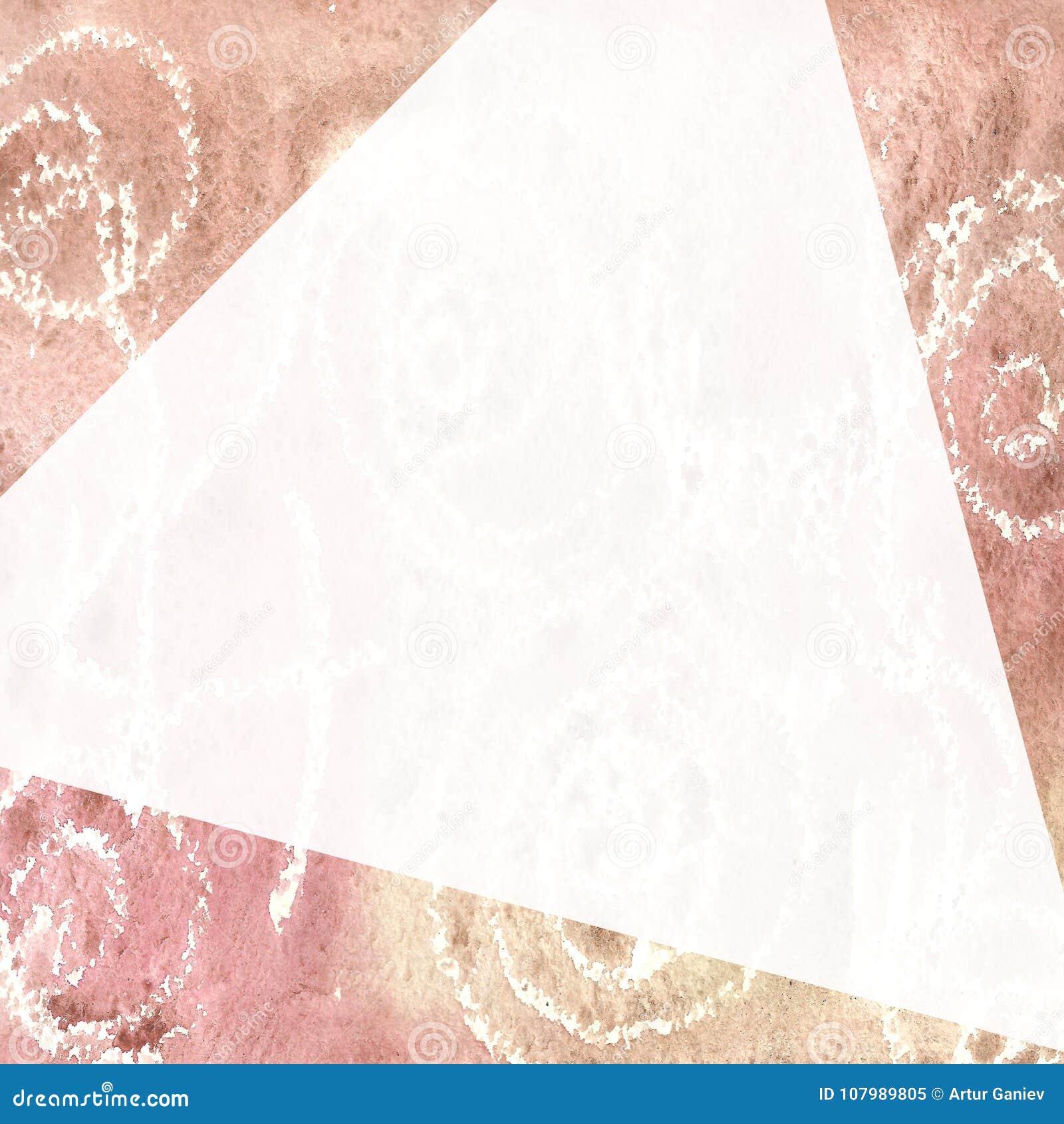 Square Watercolor Frame with a White Triangle. Stock Illustration ...