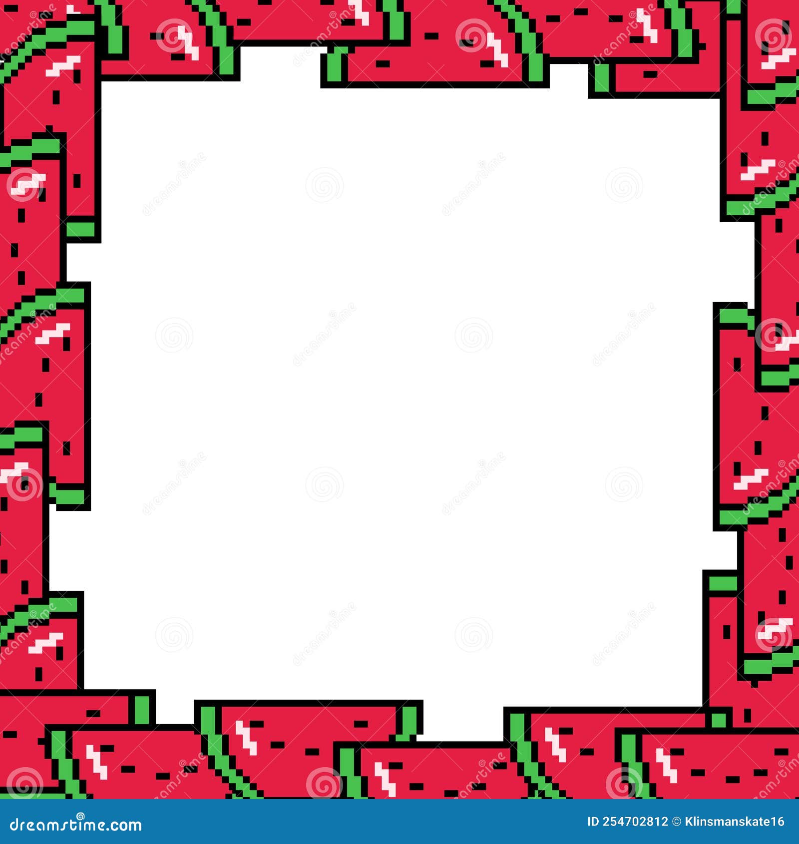 Square Watermelon Pixel Art Frame Design Stock Vector - Illustration of ...