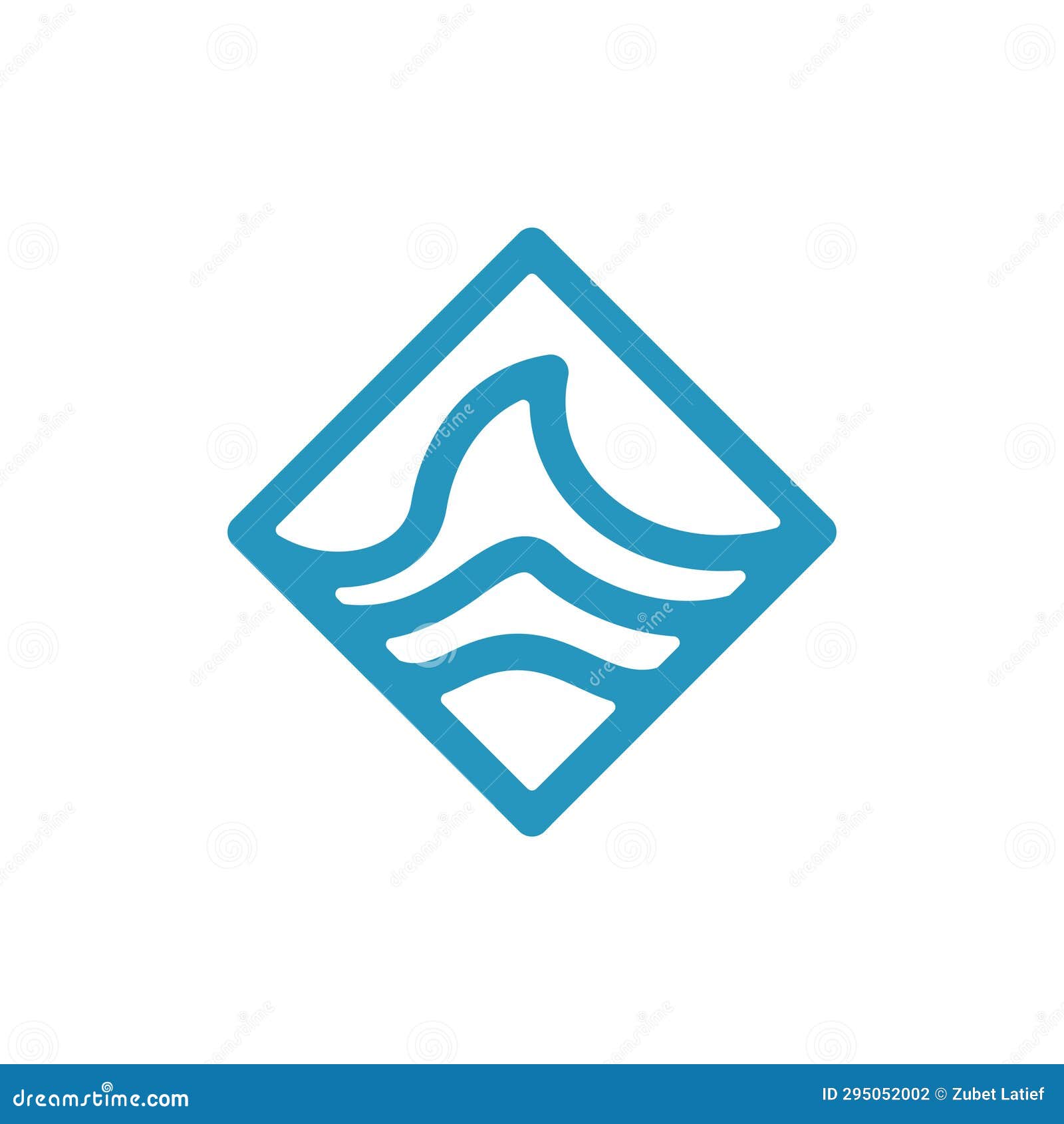 Square Wave Beach Water Line Modern Simple Logo Stock Vector ...
