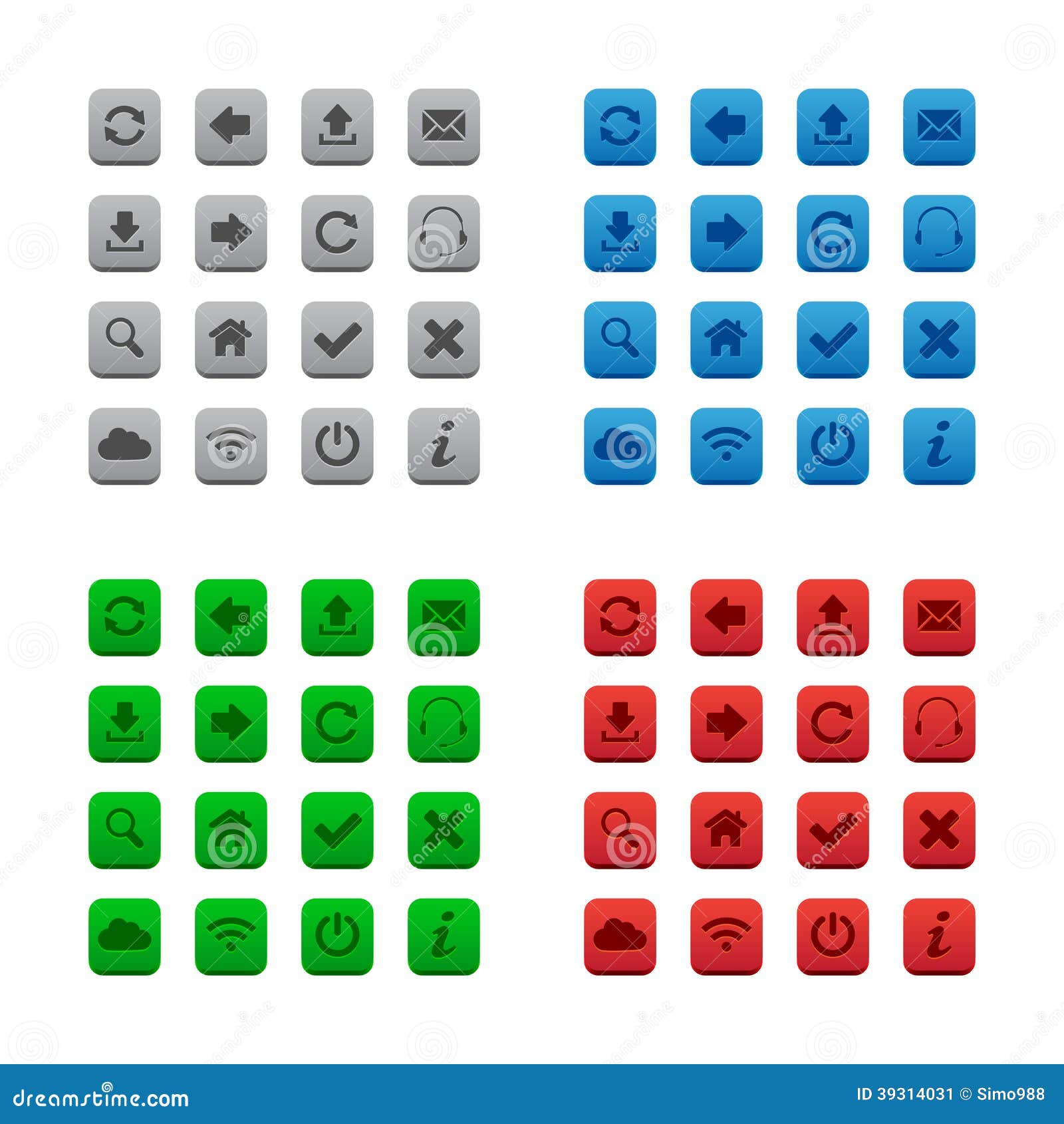 Square web buttons stock vector. Illustration of button - 39314031