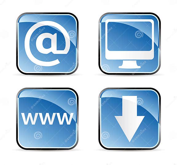 Square web icons stock vector. Illustration of message - 13558691