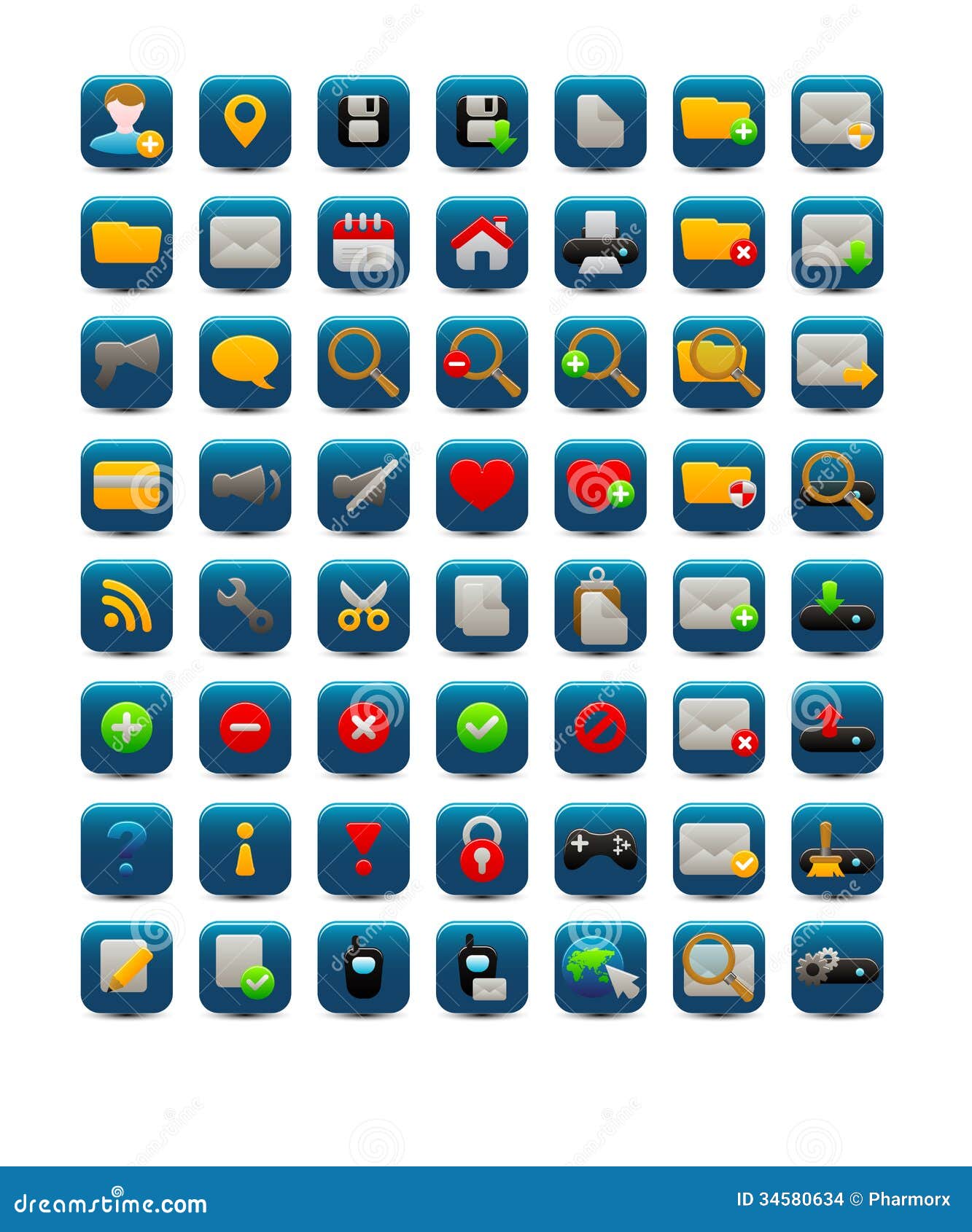 Square web icons stock illustration. Illustration of icon - 34580634