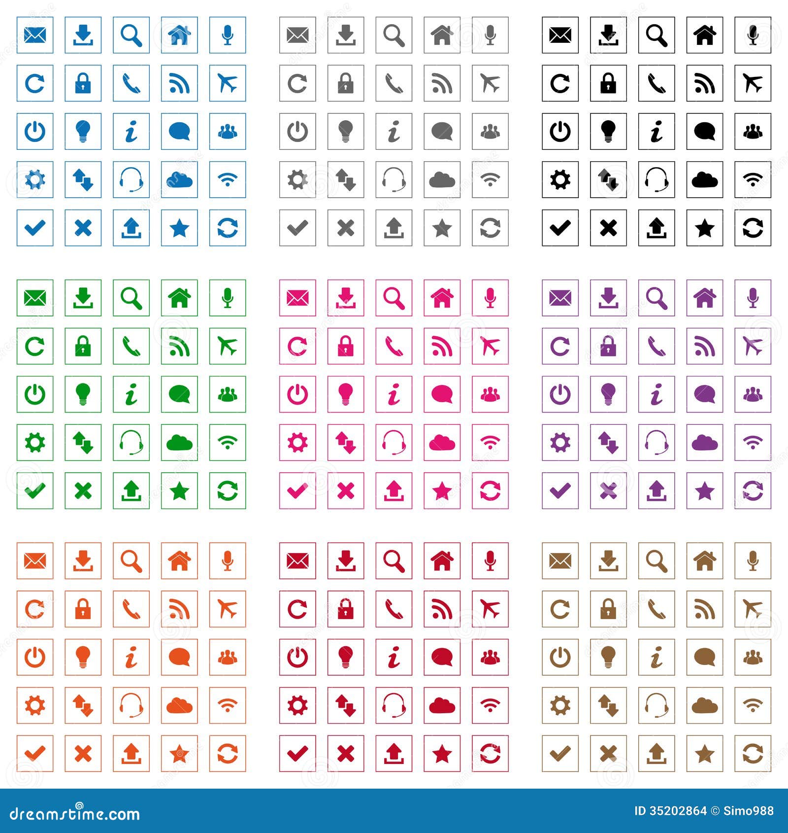 Square web icons stock vector. Illustration of design - 35202864