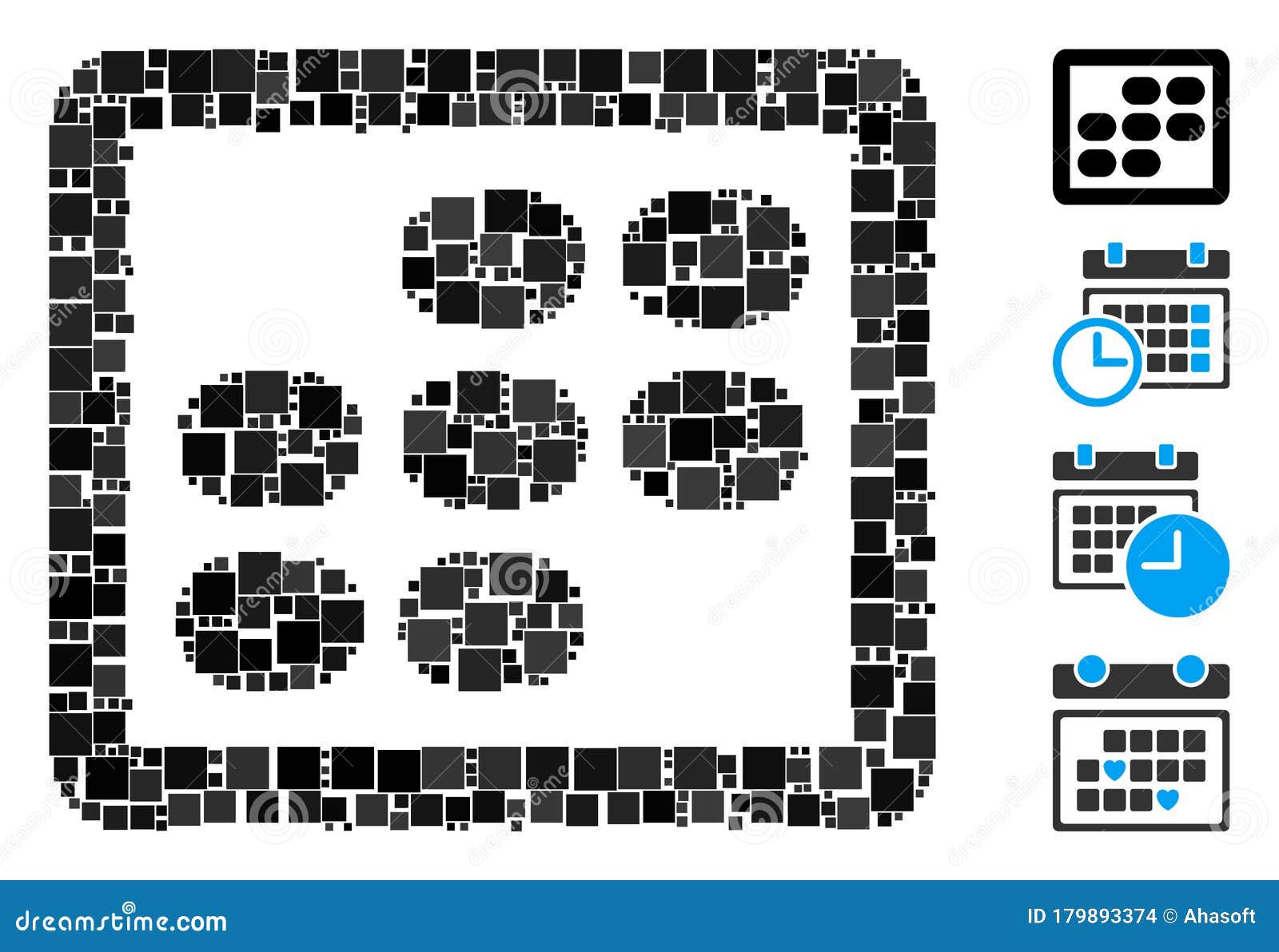Square Week Calendar Icon Vector Mosaic Stock Illustration ...