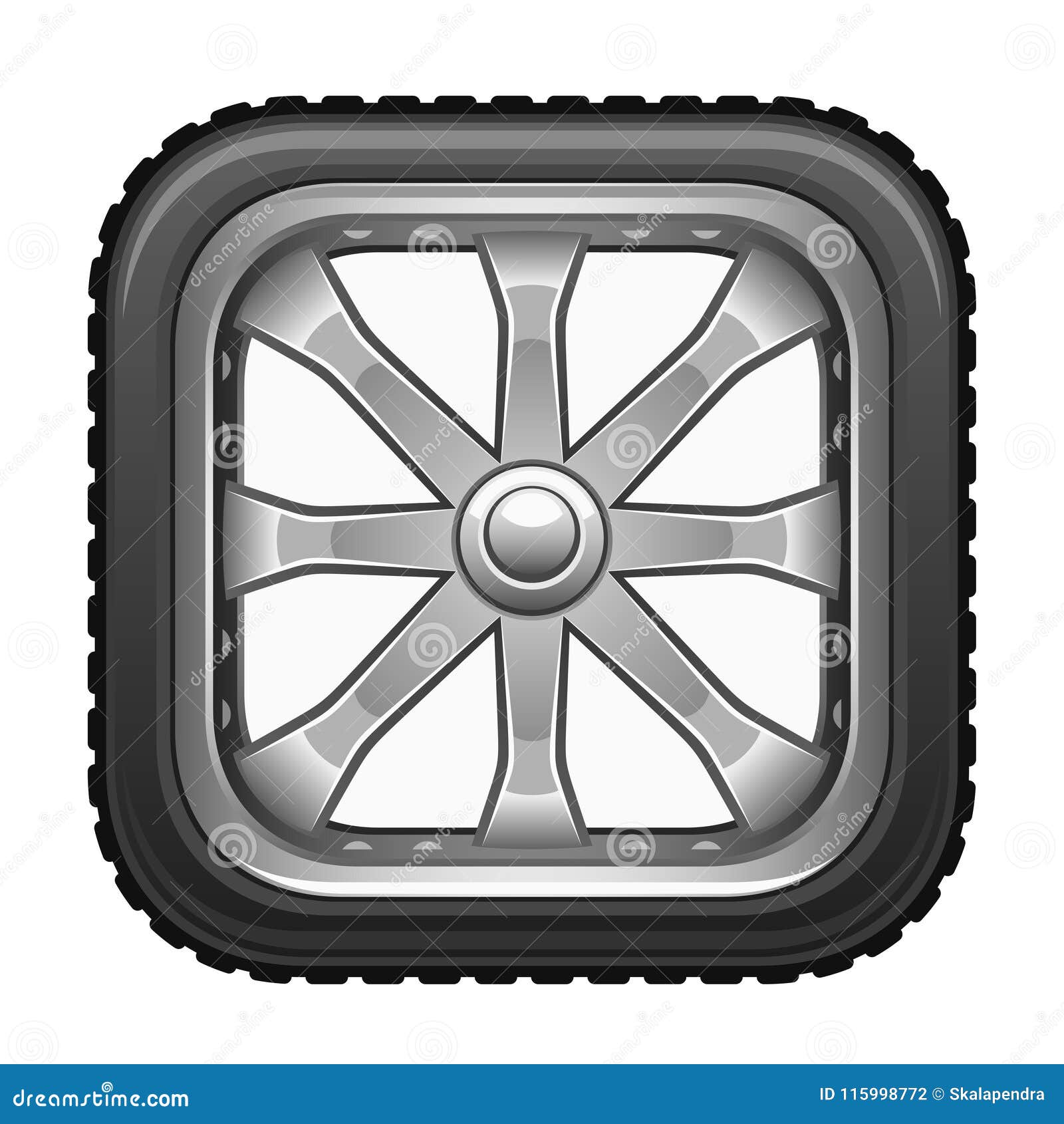 Square Wheel Vector Illustration | CartoonDealer.com #115998772