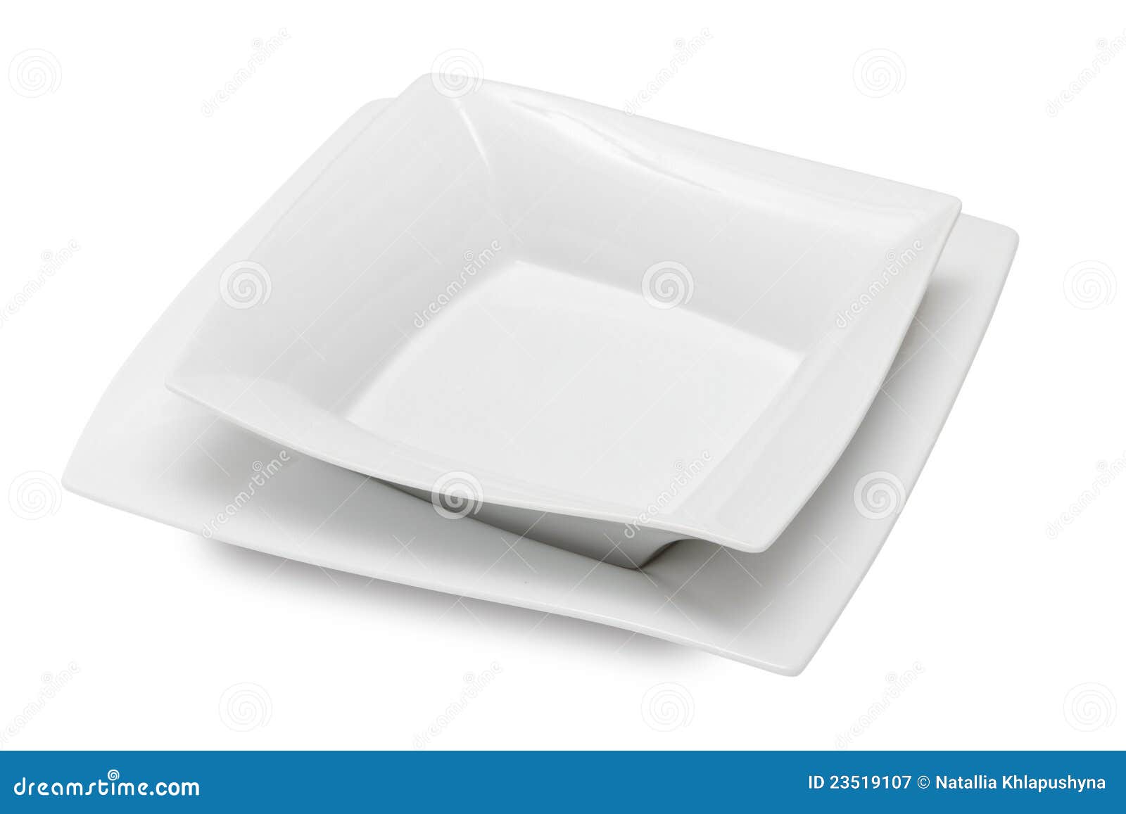 Square White Ceramic Bowl and Dish Stock Image - Image of white ...