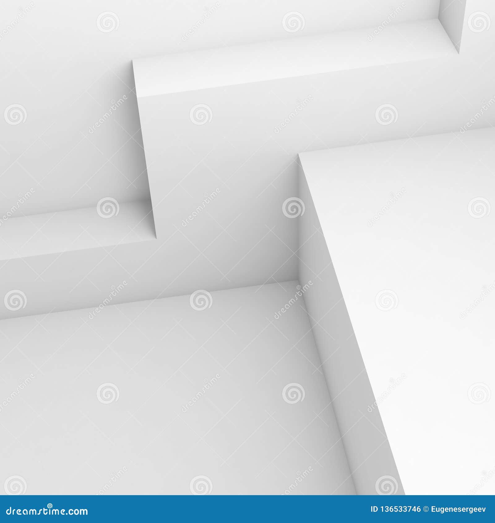 Square White Empty Interior Fragment 3 D Stock Illustration ...