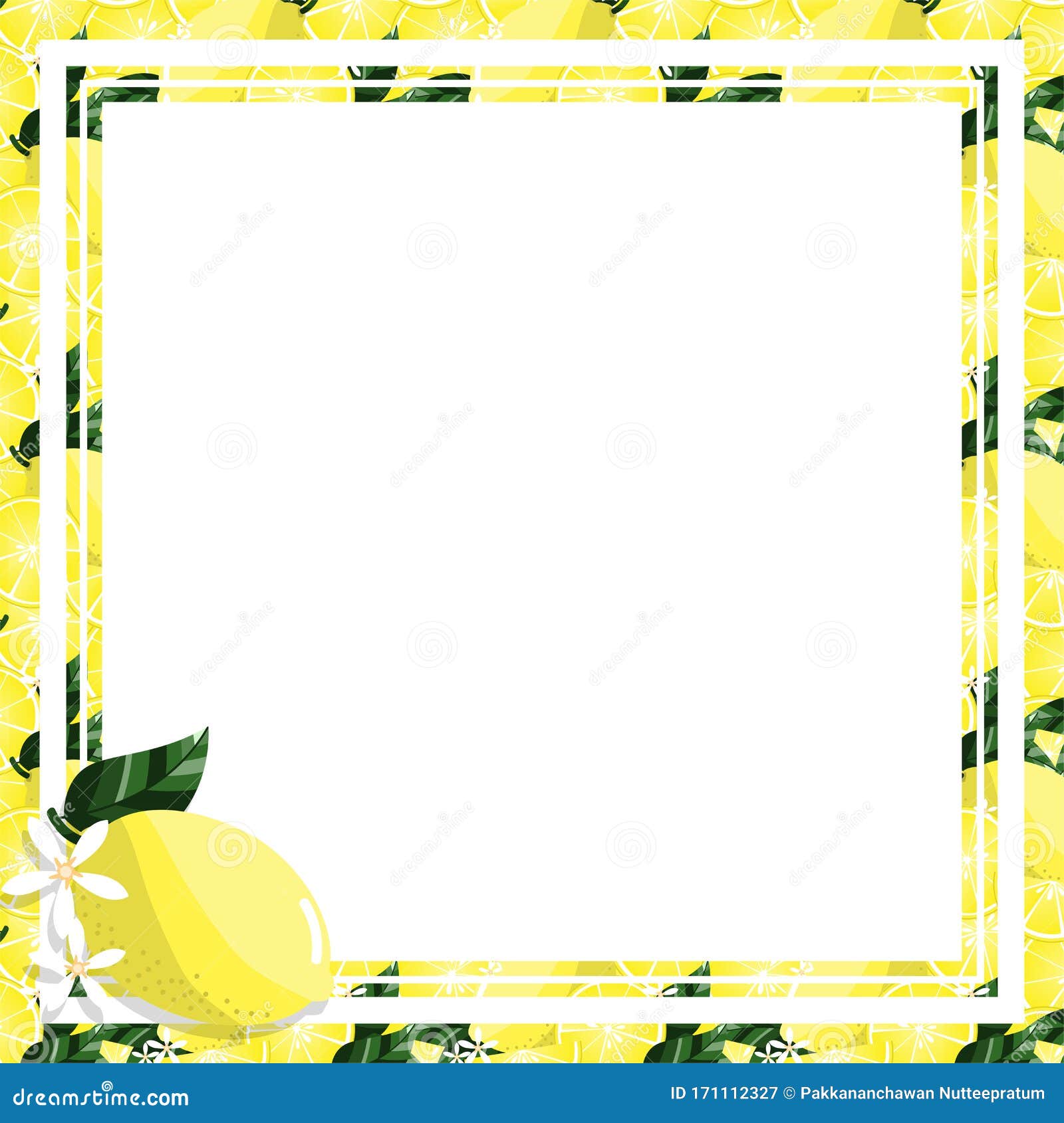 Square White Frame and Rectangle Label with Your Copy Space on Citrus ...