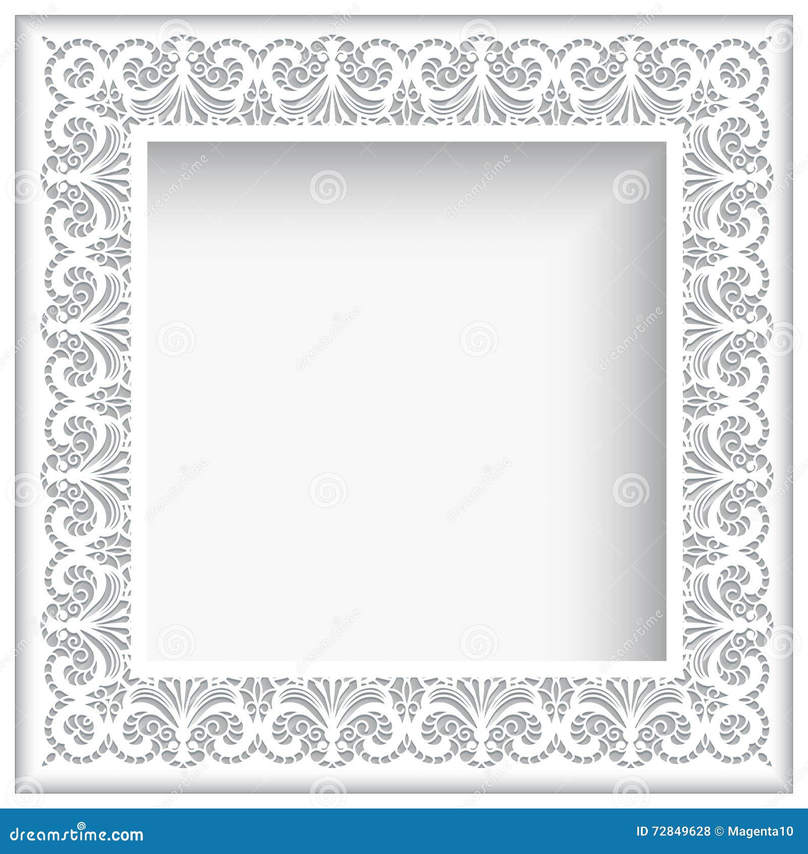 Square White Paper Lace Frame Stock Vector - Illustration of cover ...