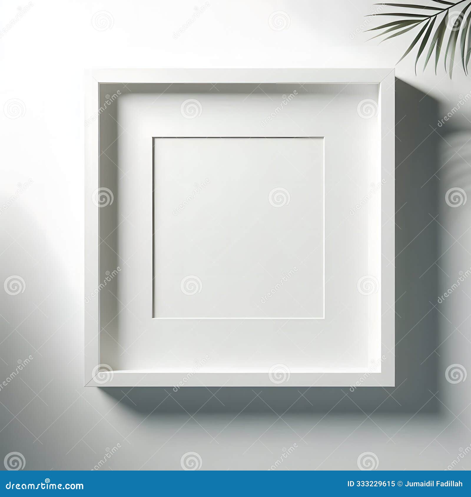 Square White Photo Frame with Palm Leaf Shadow. Minimalist Interior ...