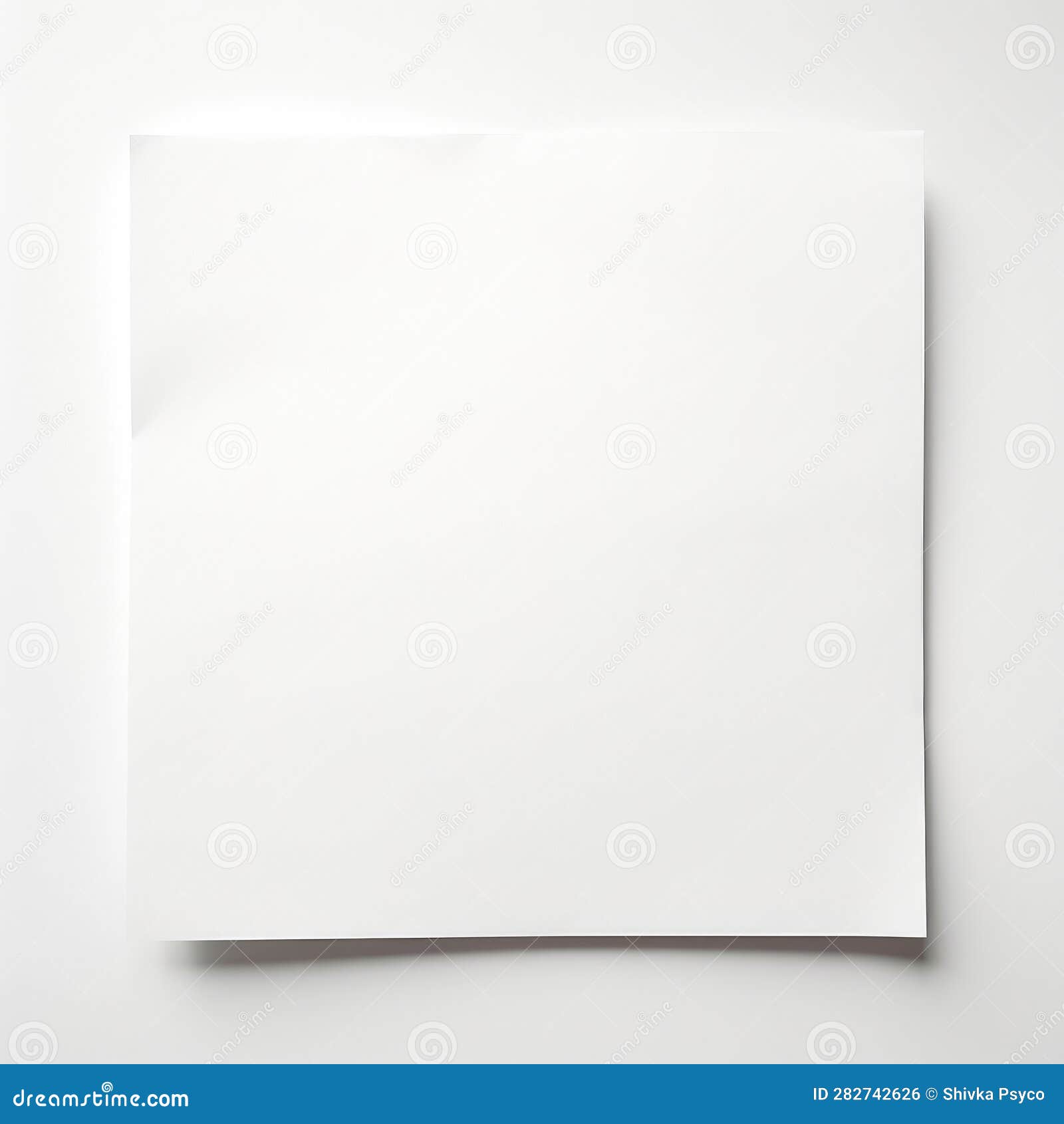A Square White Piece of Plain Paper on White Background Stock ...