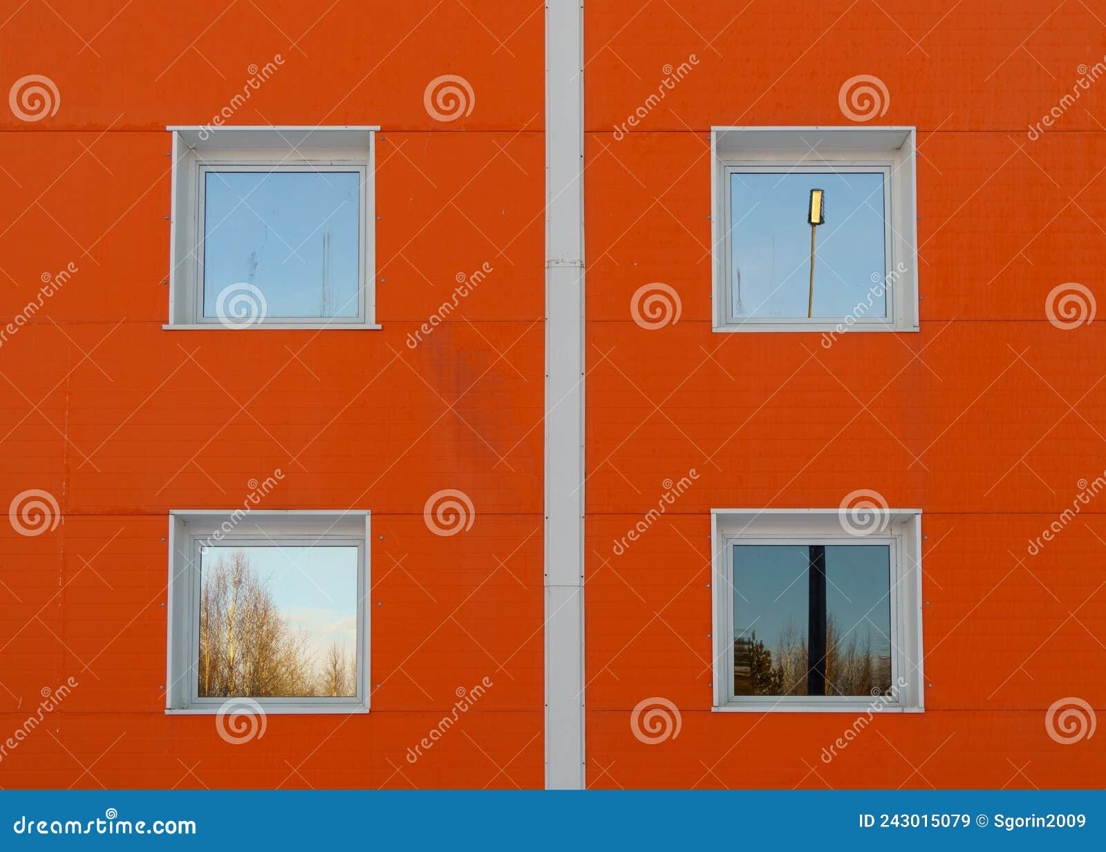 White Windows on Orange Wall Background Stock Image - Image of wood ...