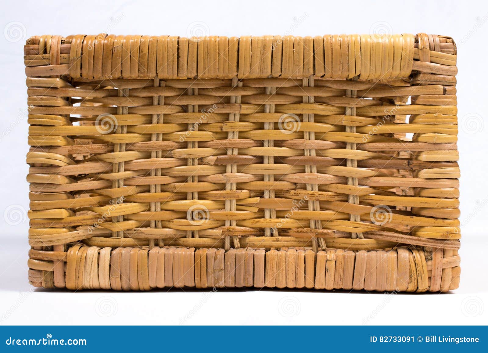 Square Wicker Basket on White Front View Stock Image - Image of ...