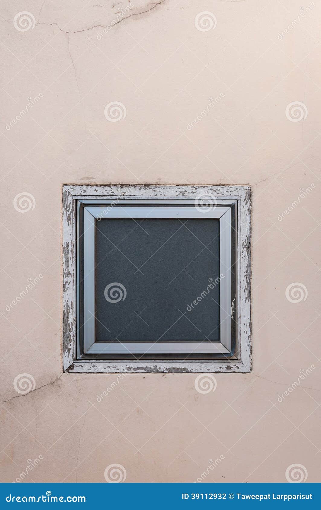 Square Window on Beige Wall Stock Photo - Image of square, wood: 39112932